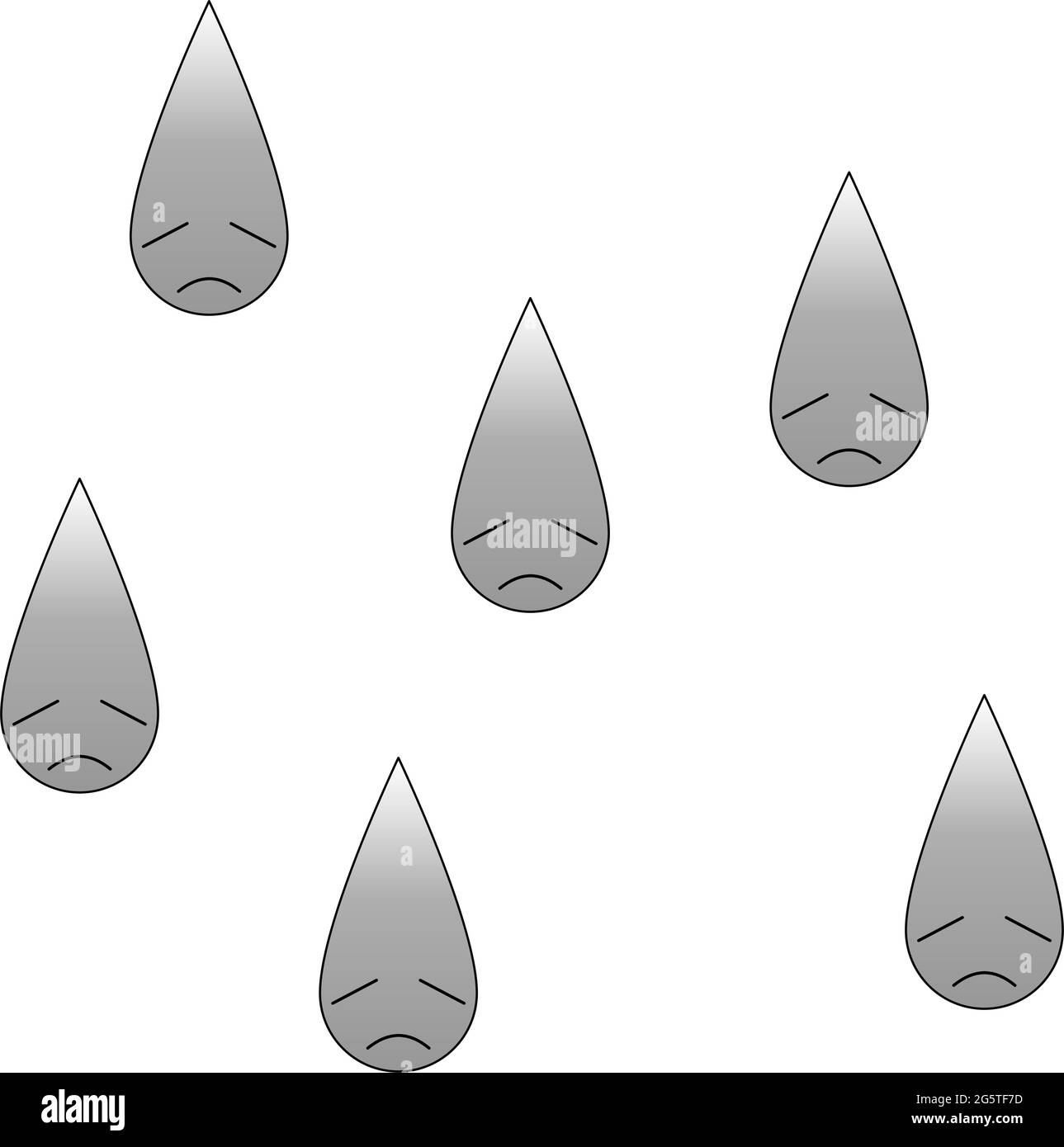Sad emotional face in grayscale with teardrop 08 Stock Vector Image ...