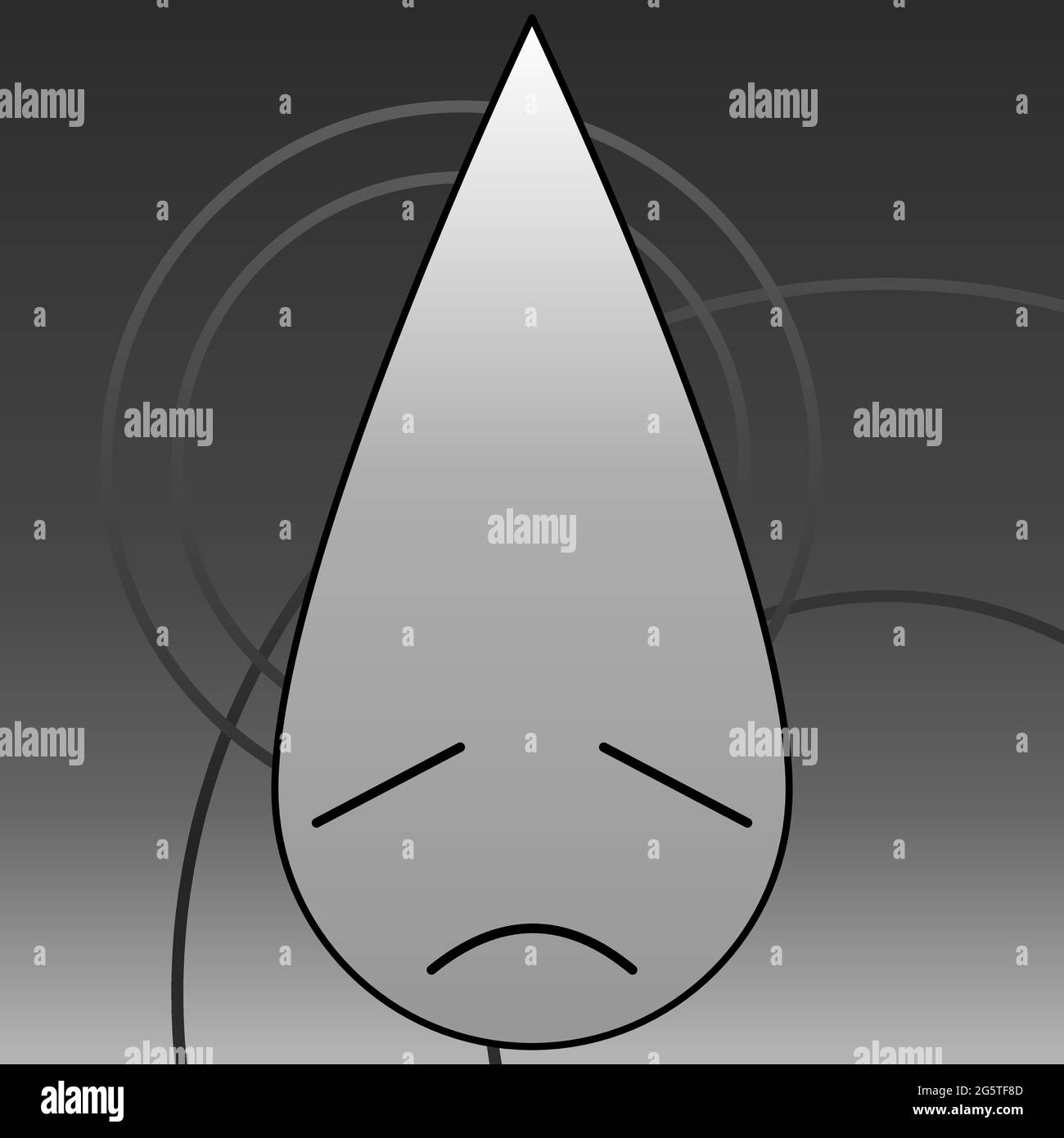 Sad emotional face in grayscale with teardrop 07 Stock Vector Image ...