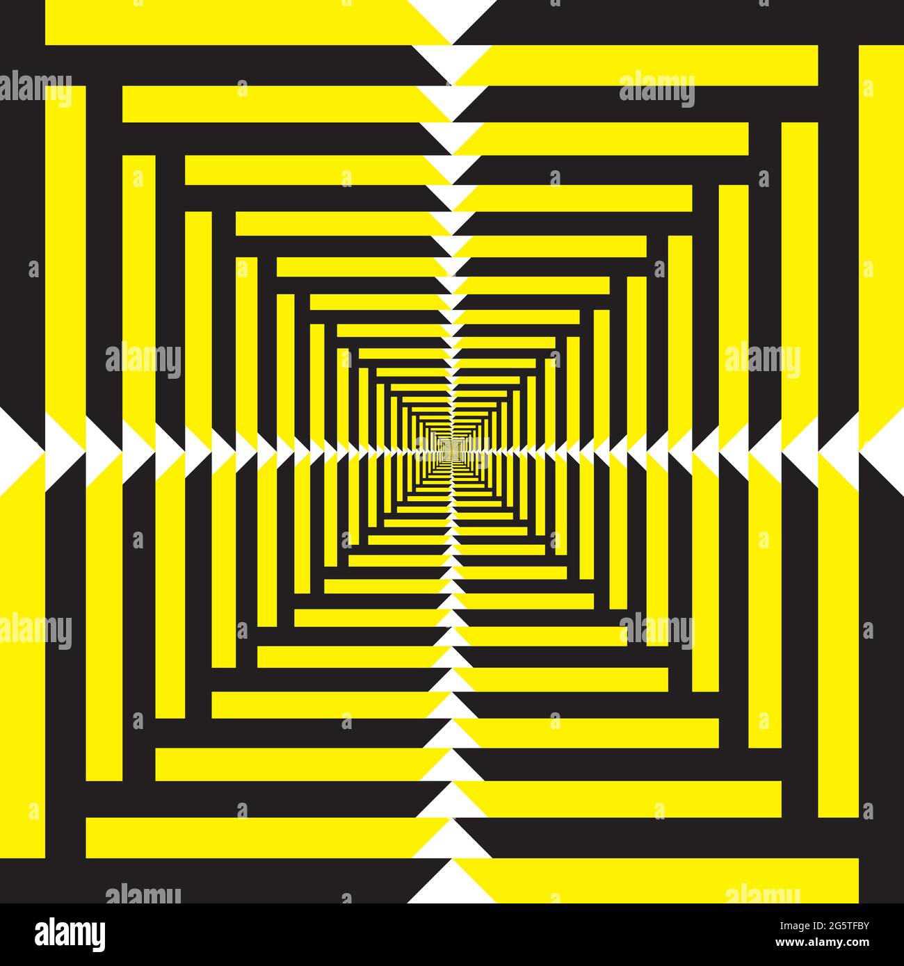 Abstract arabesque square fan format alternating structure black yellow ...