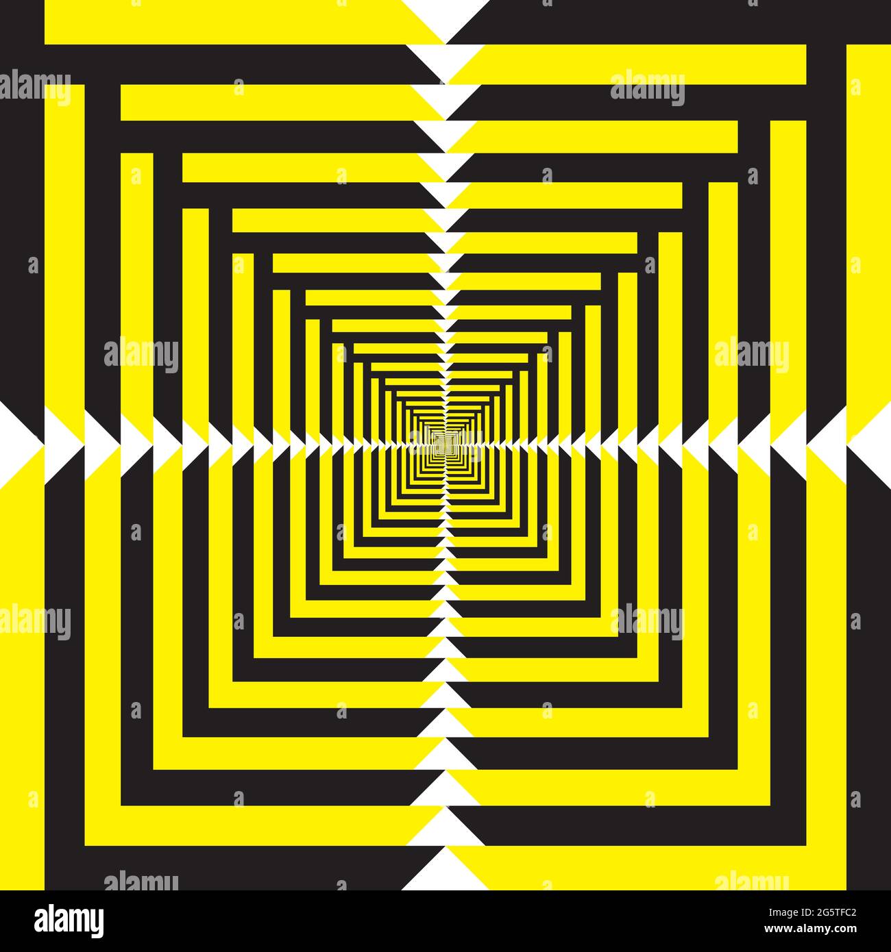 Abstract arabesque square format alternating structure black yellow ...