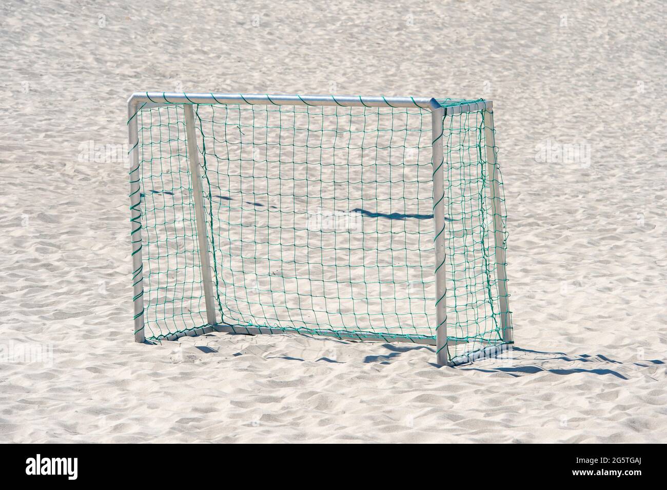 Soccer gate with net on sand. Professional sport concept Stock Photo ...