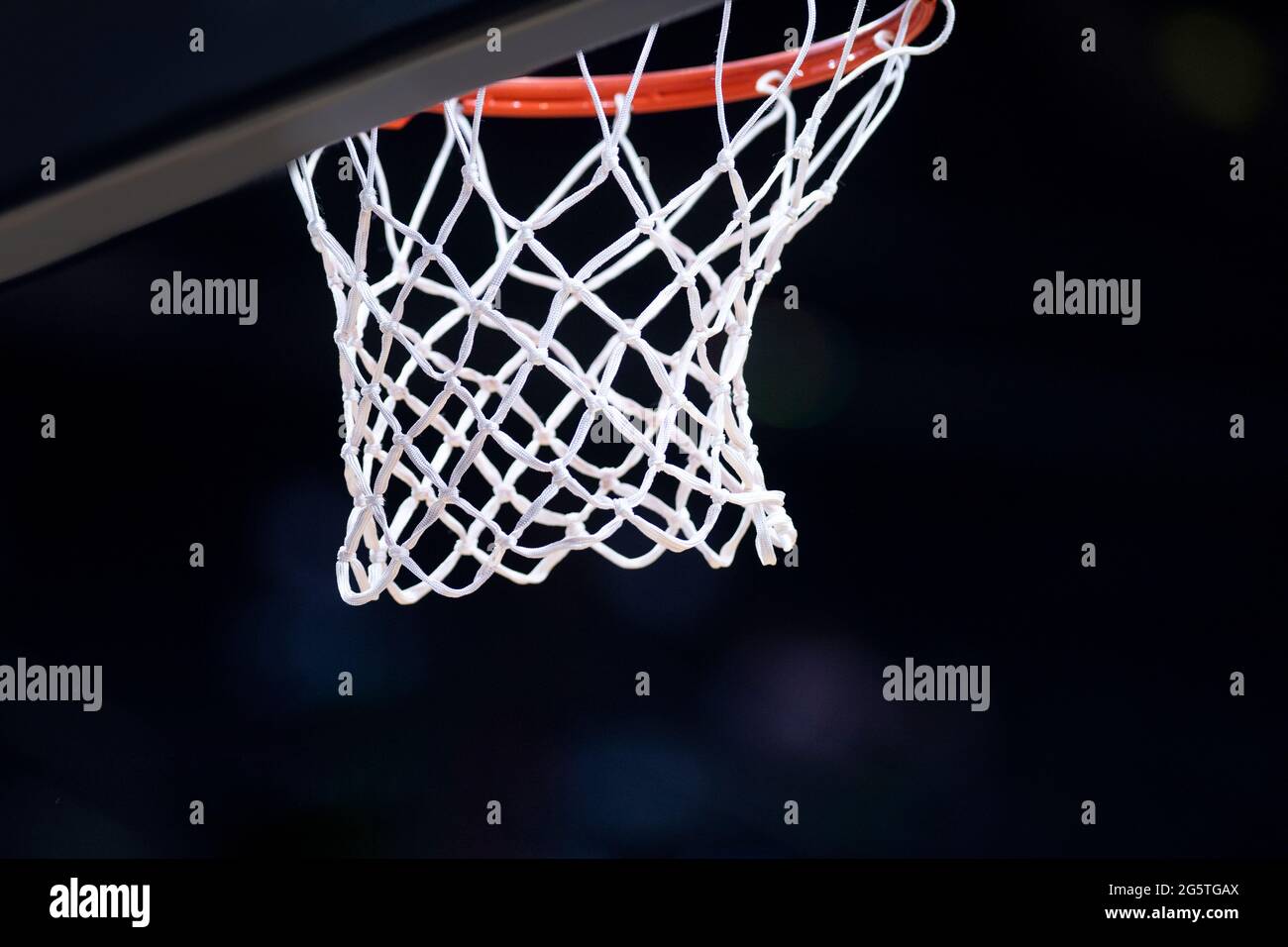 Basketball hoop isolated on black background. Professional sport ...