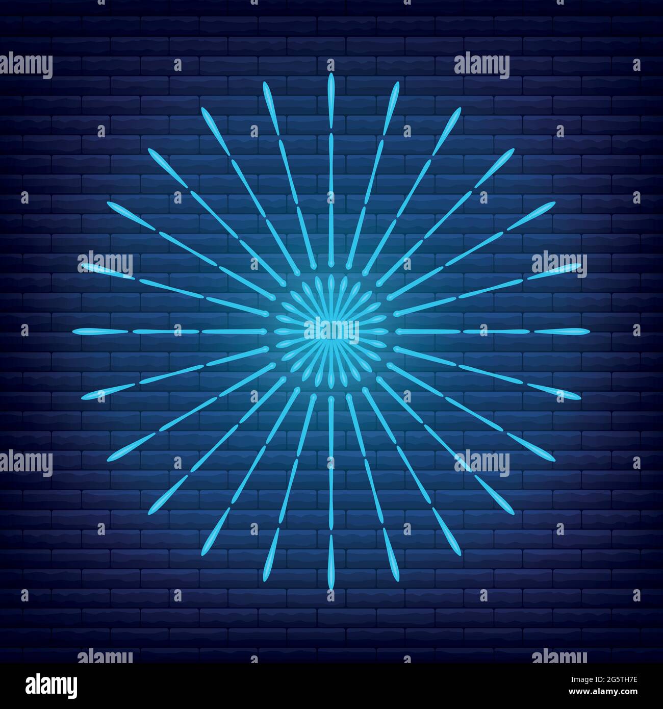 Retro design light sunburst neon style glow geometric shape, vintage ...