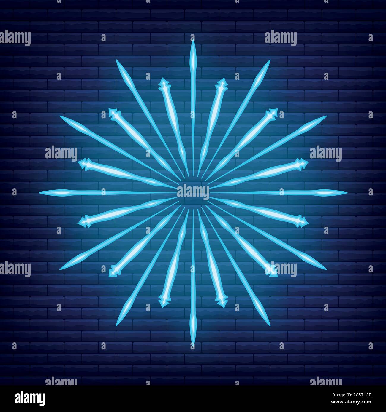Retro design light sunburst neon style glow geometric shape, vintage ...