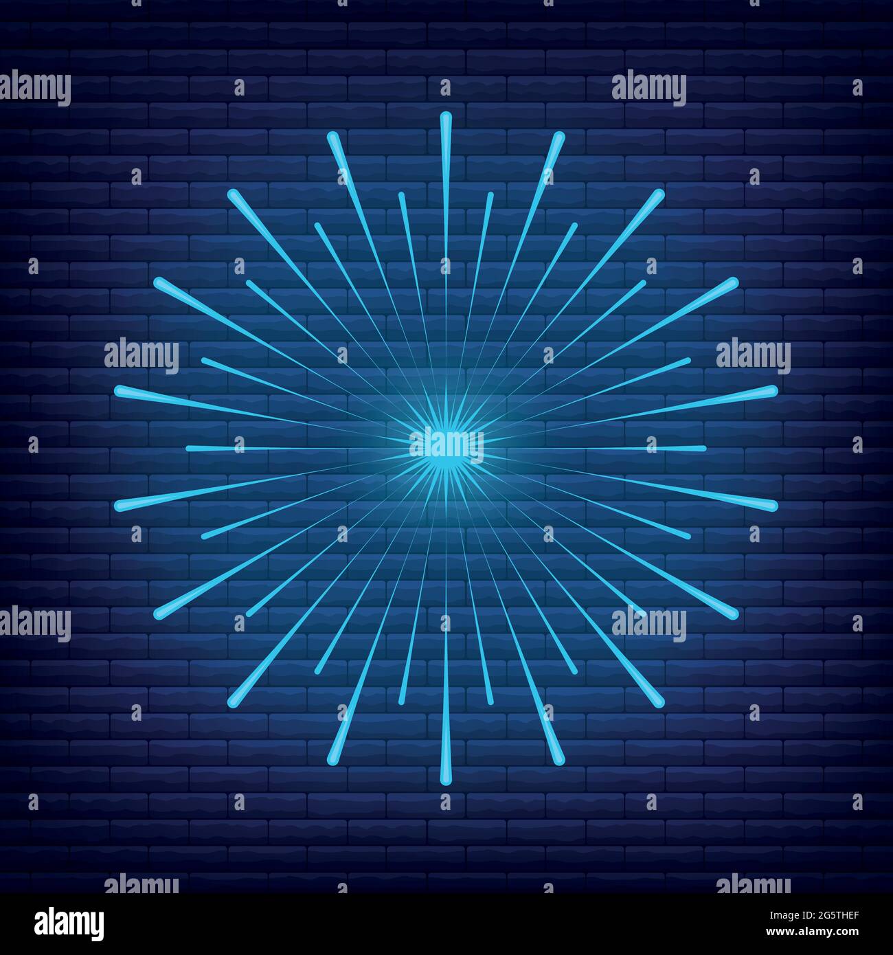 Retro design light sunburst neon style glow geometric shape, vintage ...