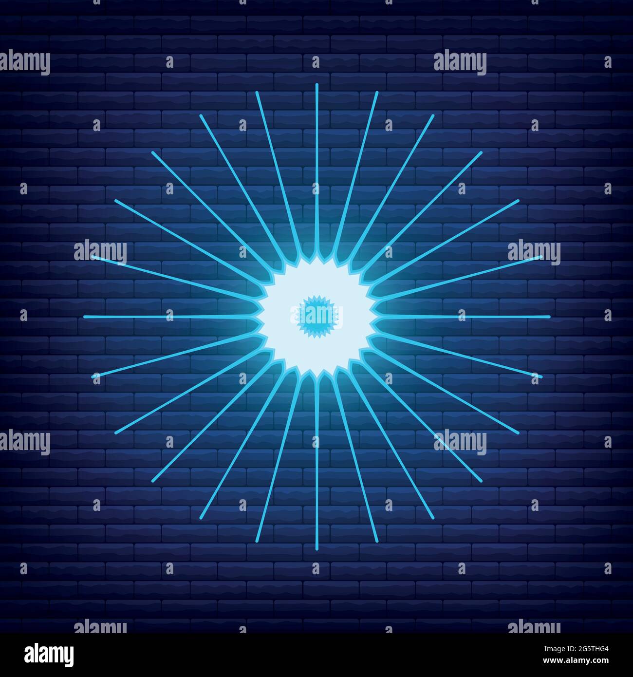 Retro design light sunburst neon style glow geometric shape, vintage ...