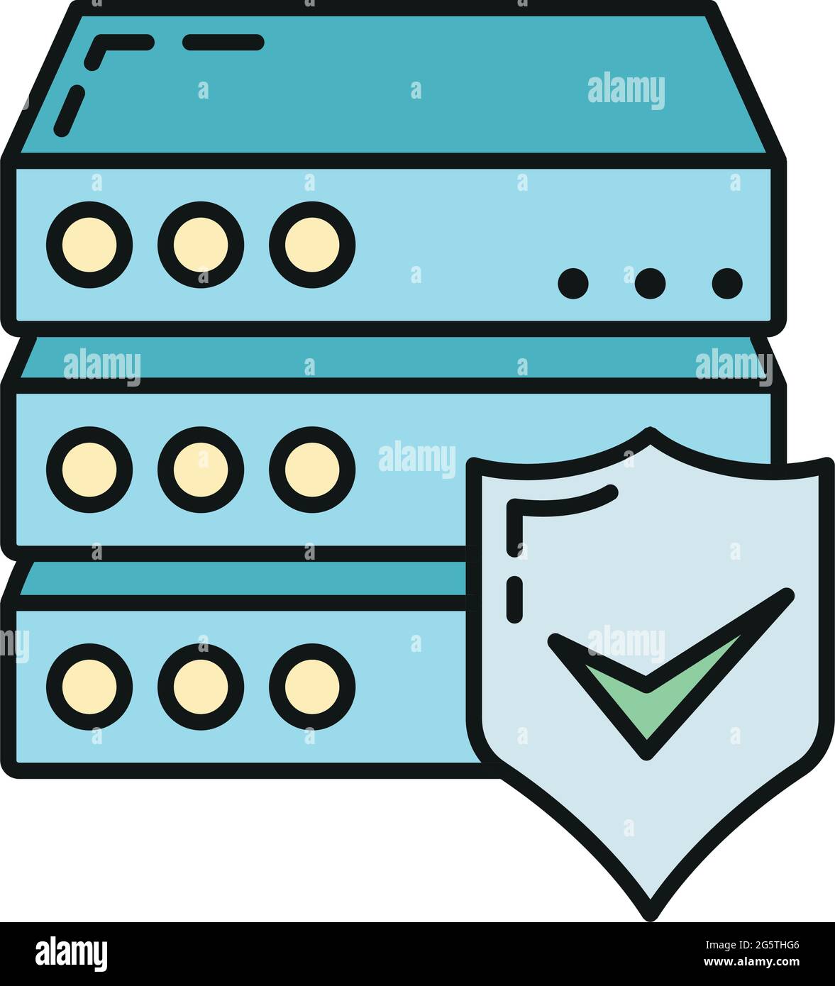 Remote computer server data exchange cloud icon protect database ...