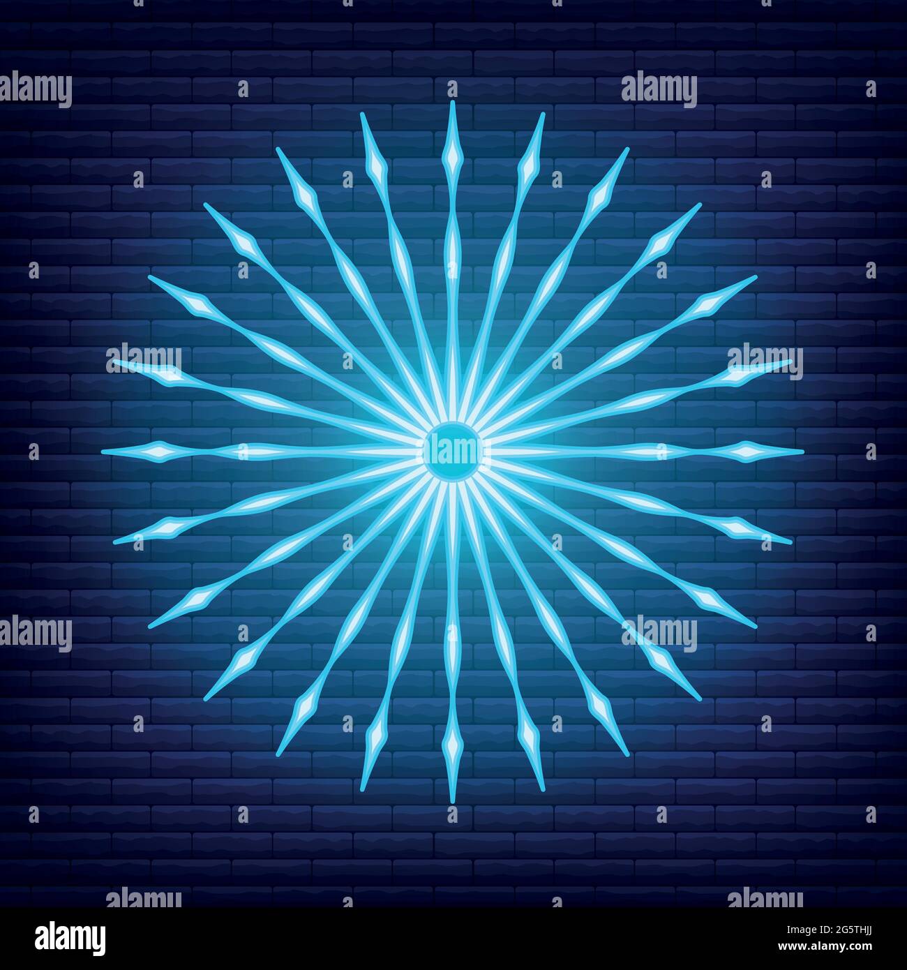 Retro design light sunburst neon style glow geometric shape, vintage ...