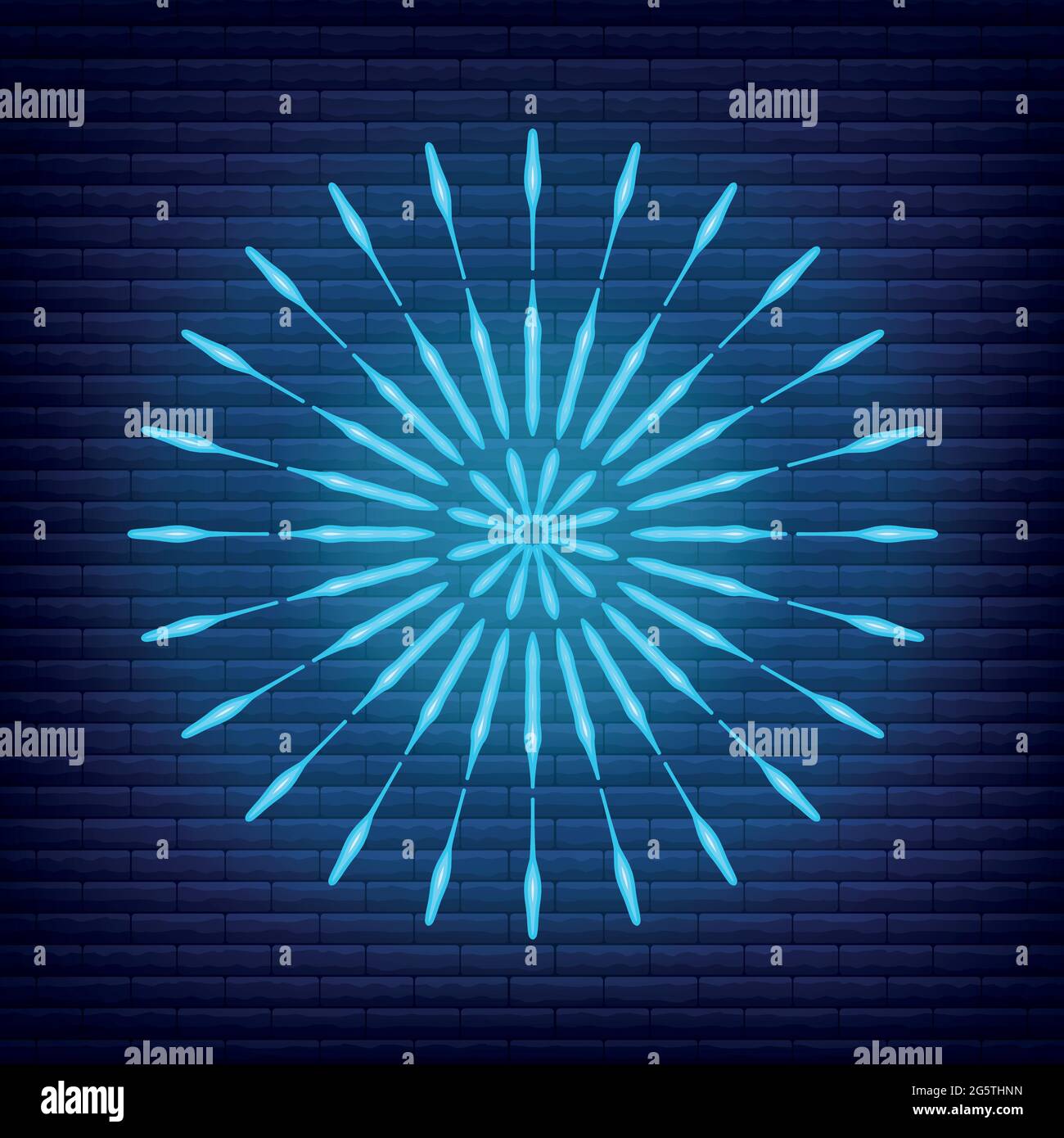 Retro design light sunburst neon style glow geometric shape, vintage ...