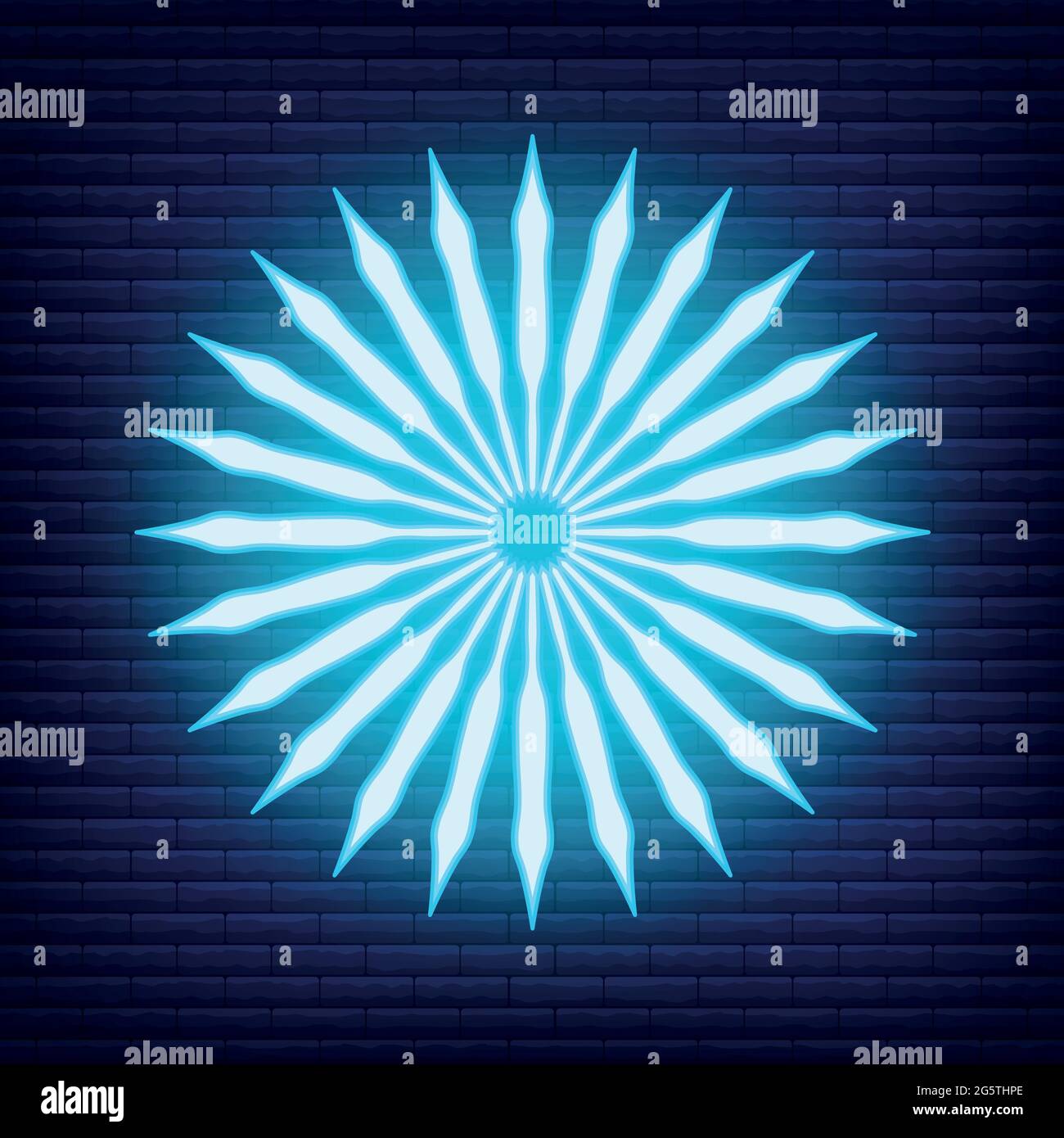 Retro design light sunburst neon style glow geometric shape, vintage ...