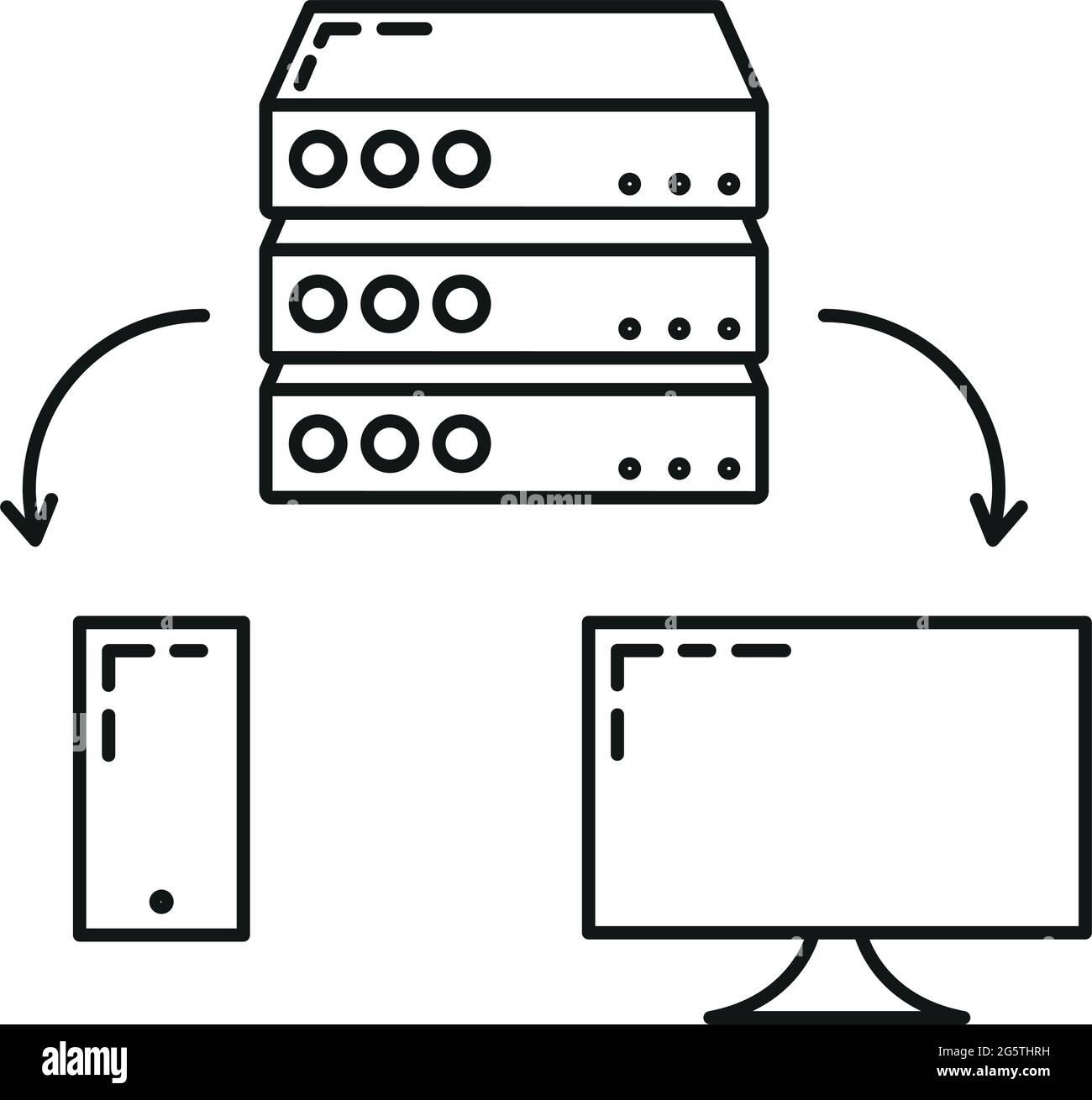 Remote computer server data exchange cloud icon protect database ...