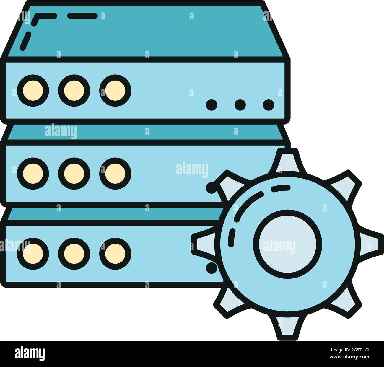 Remote computer server data exchange cloud icon protect database ...