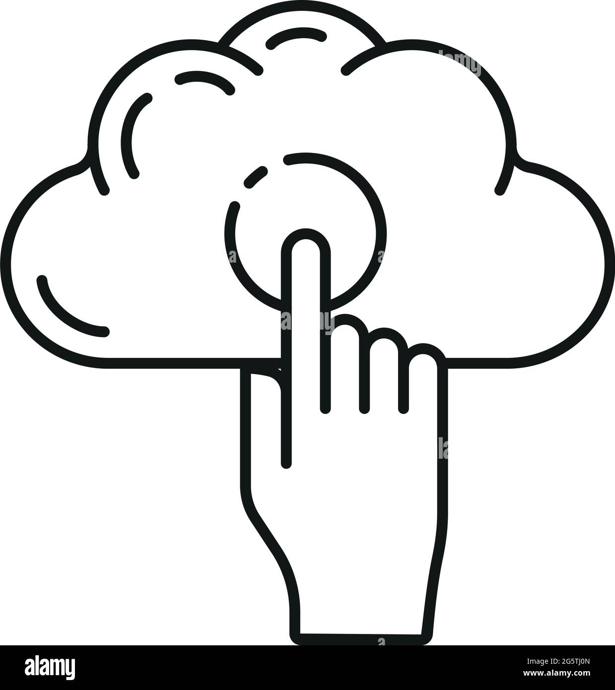 Data exchange cloud icon, protect remote info storage, database ...