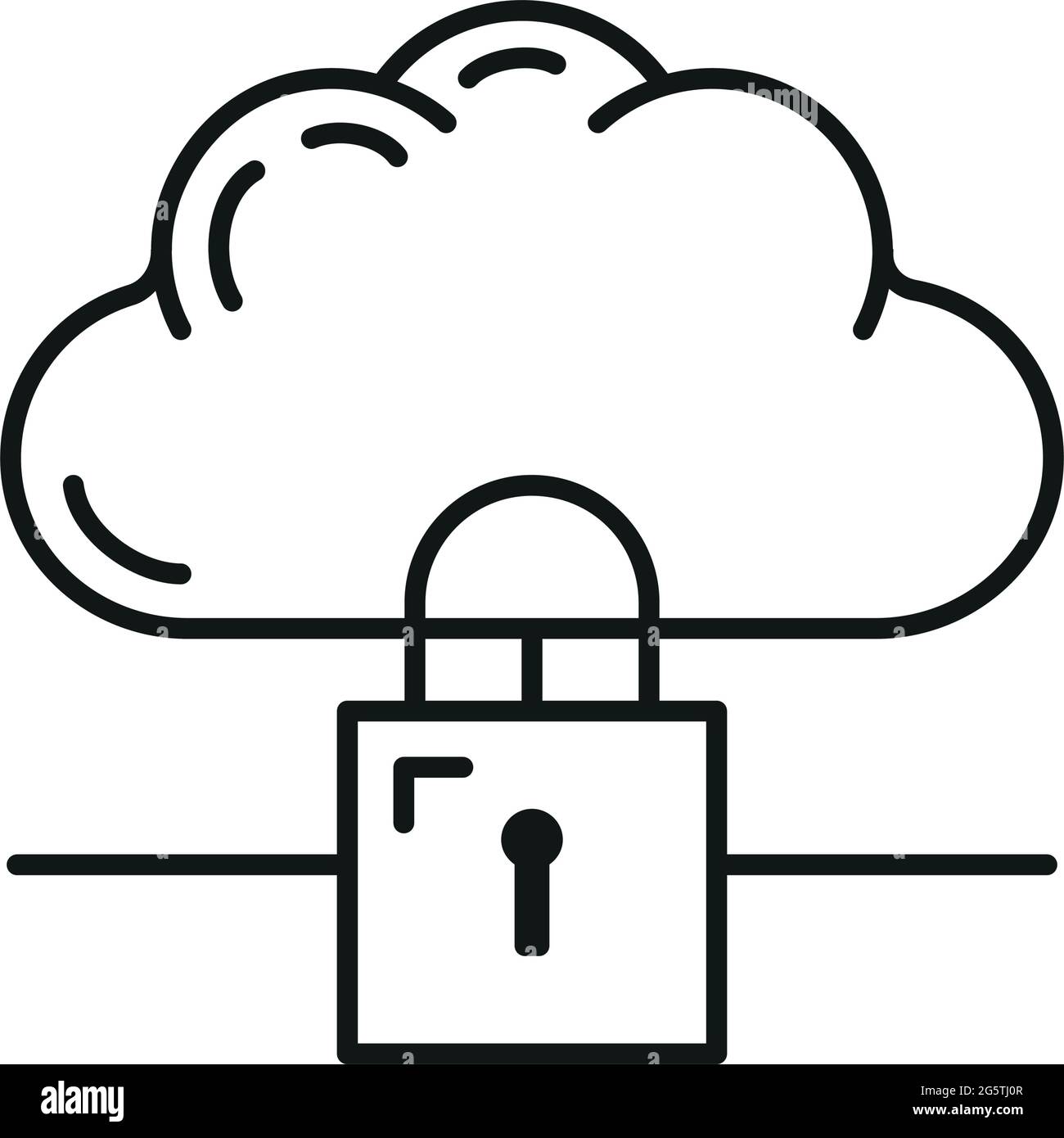 Data exchange cloud icon, protect remote info storage, database ...