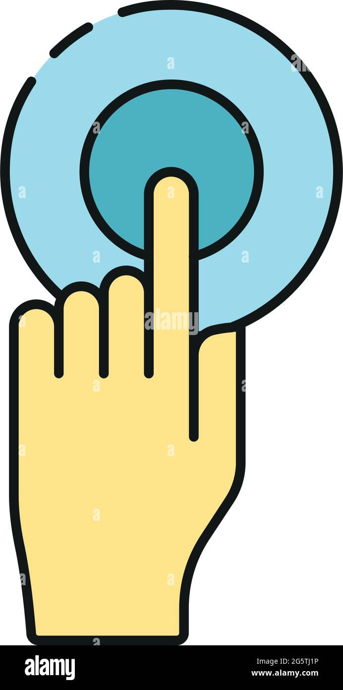 Hand point click online modern digital technology icon, online database ...