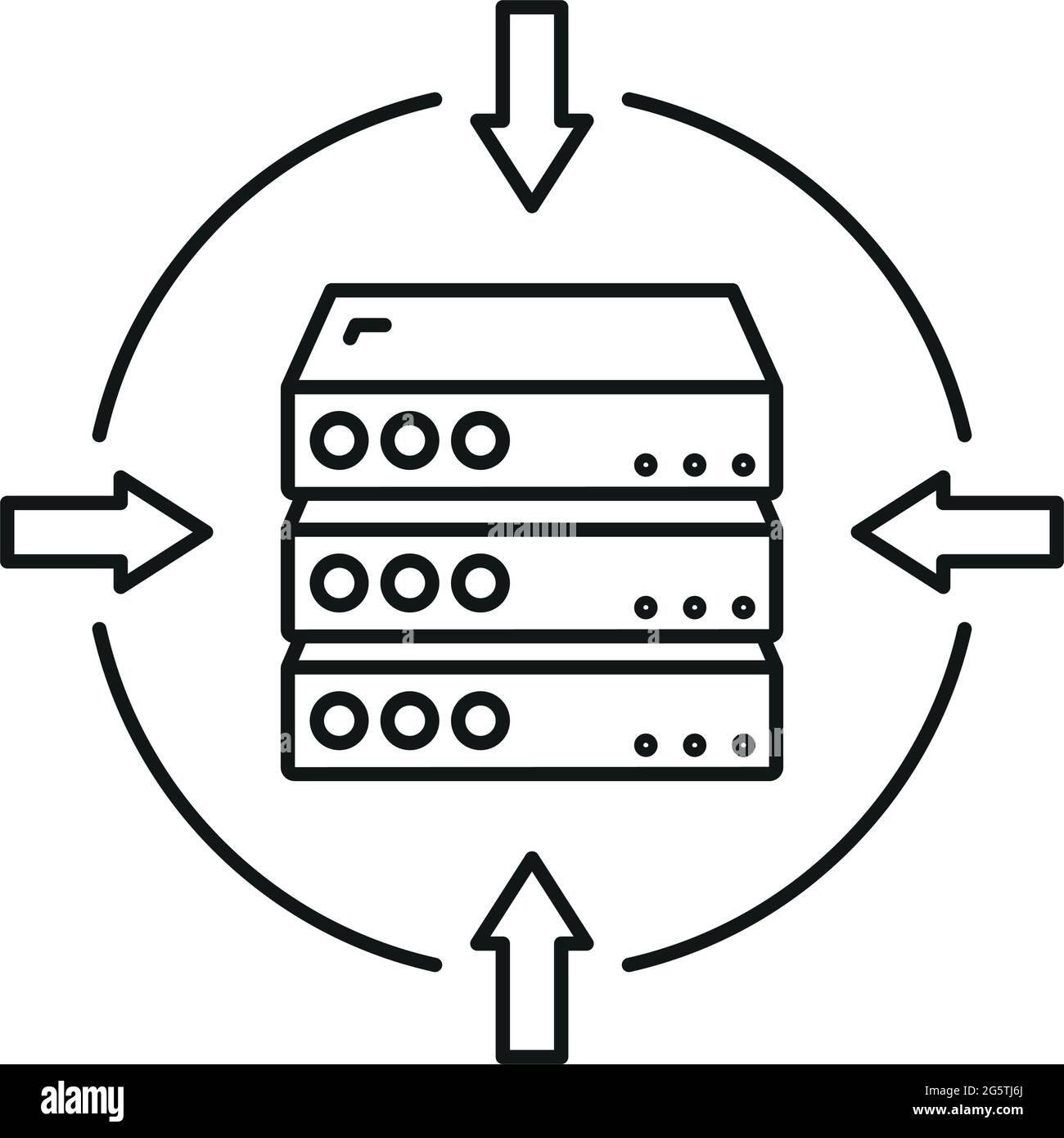 Remote computer server data exchange cloud icon protect database ...