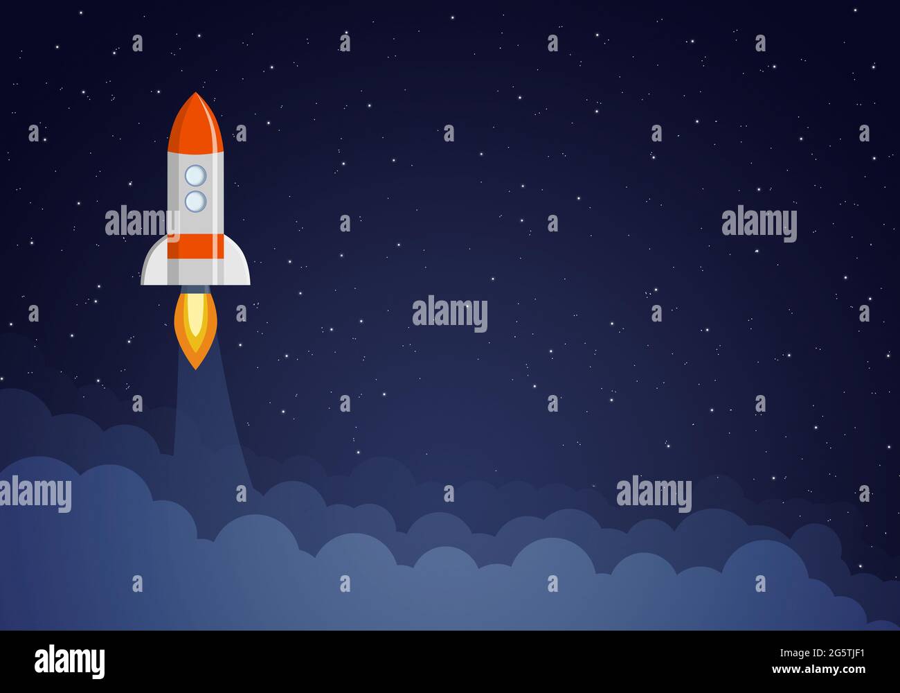 Rocket takes off into outer space Stock Photo - Alamy