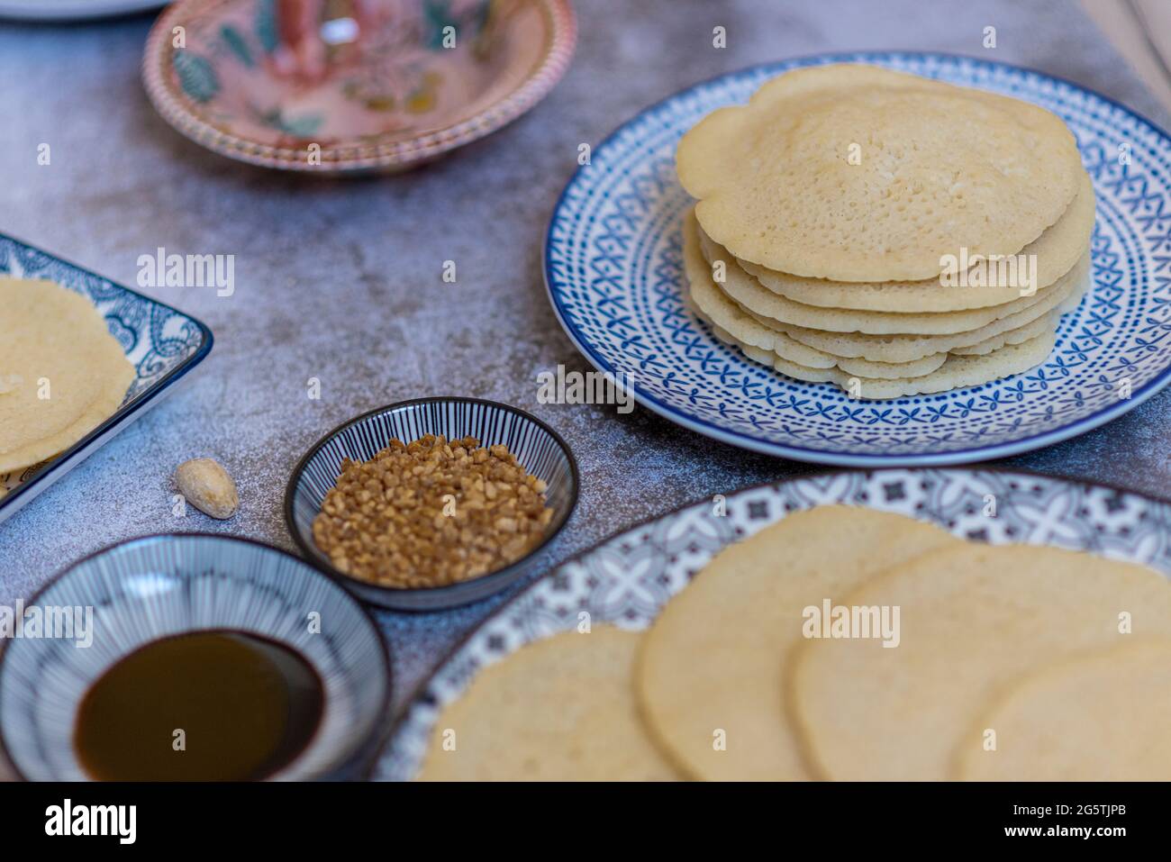 Beautiful traditional Moorish porcelain ceramic plates. illustrated ...