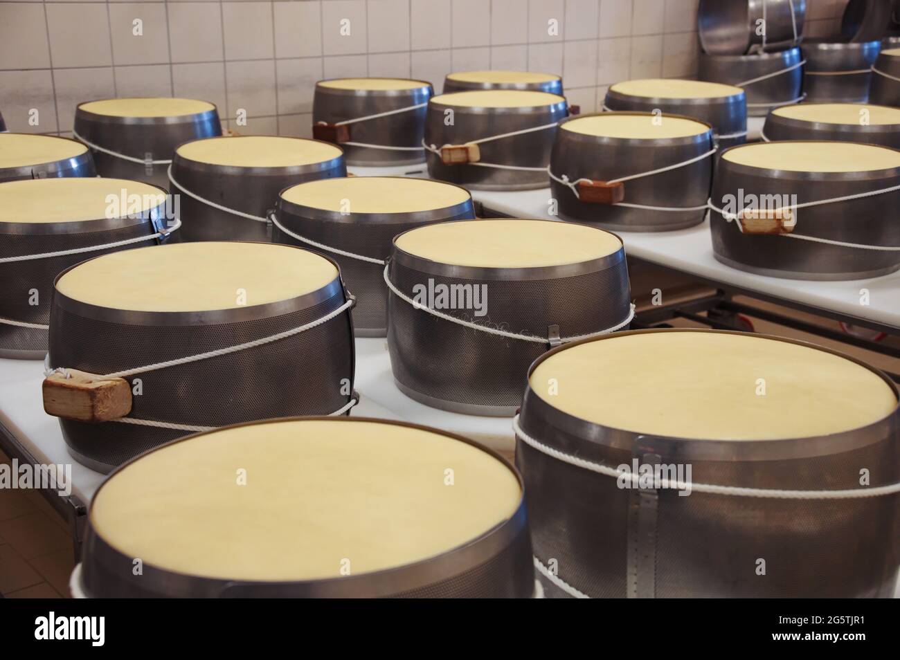 Cheese production process hi-res stock photography and images - Alamy