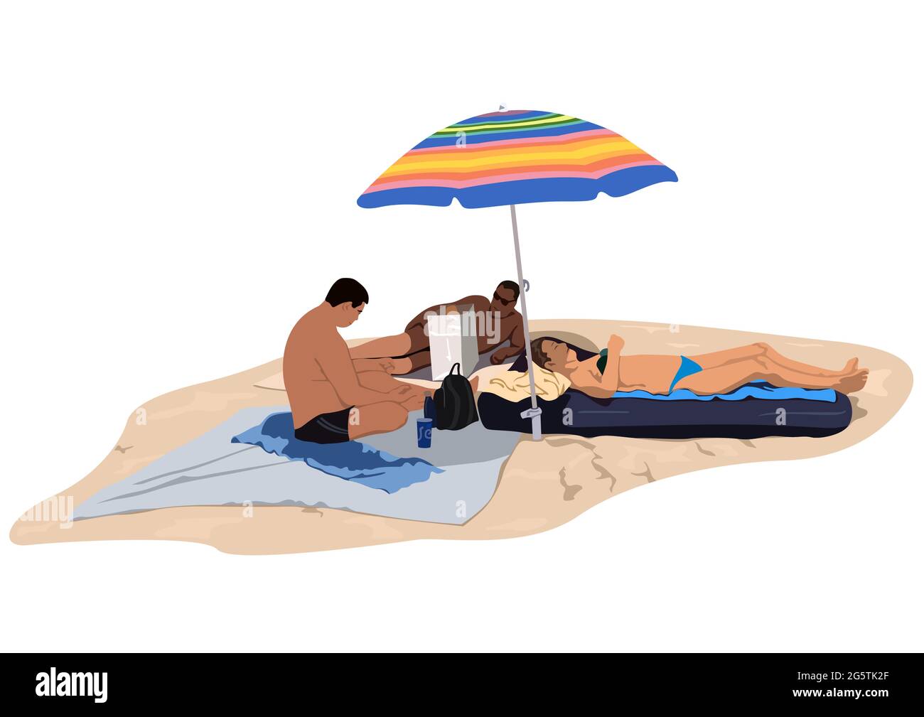 People on holiday sunbathing Stock Vector Images - Alamy