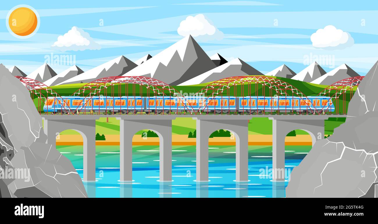 High mountain river fast Stock Vector Images - Alamy