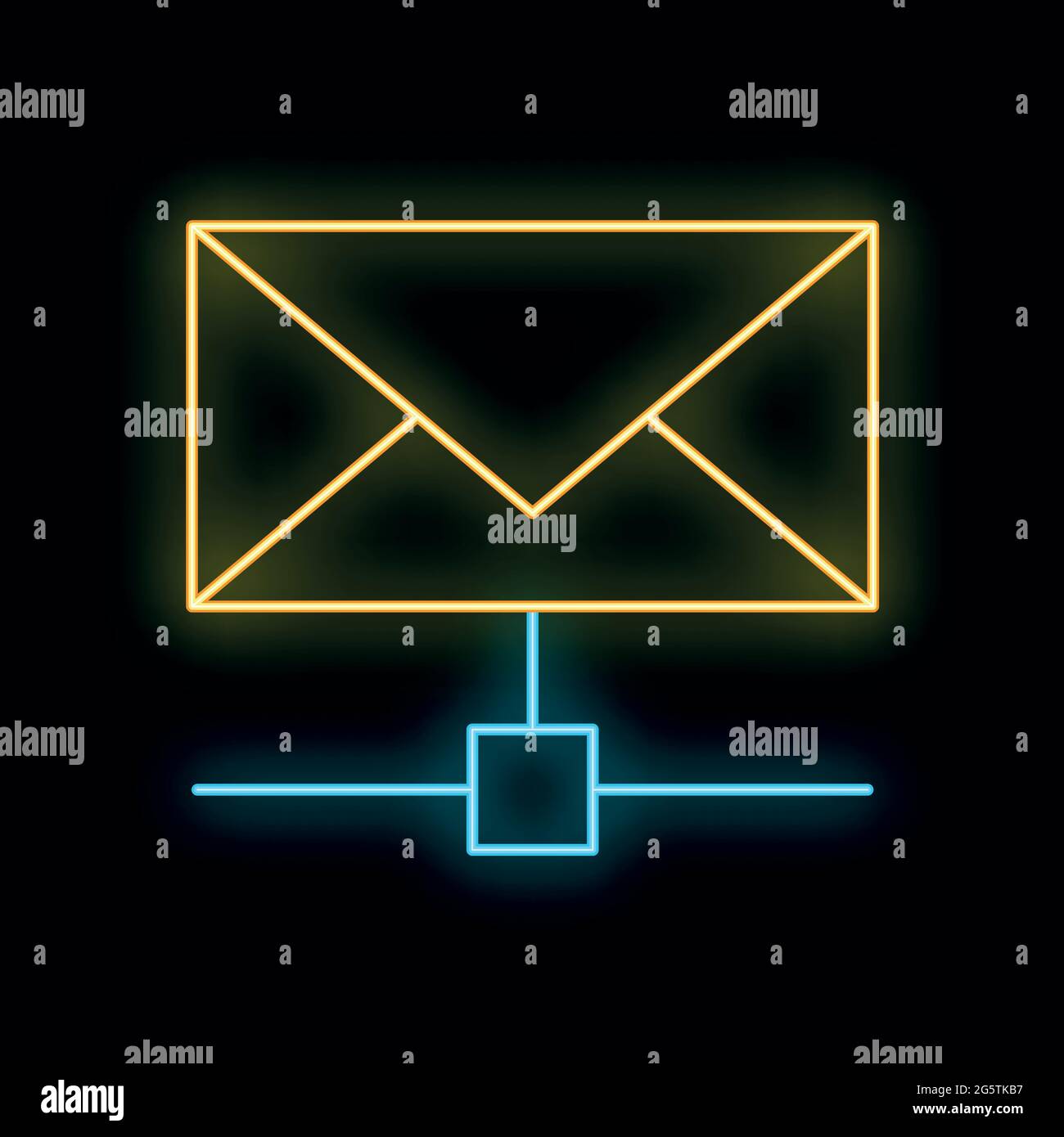 Email cloud global internet icon neon glow style, data send web message ...