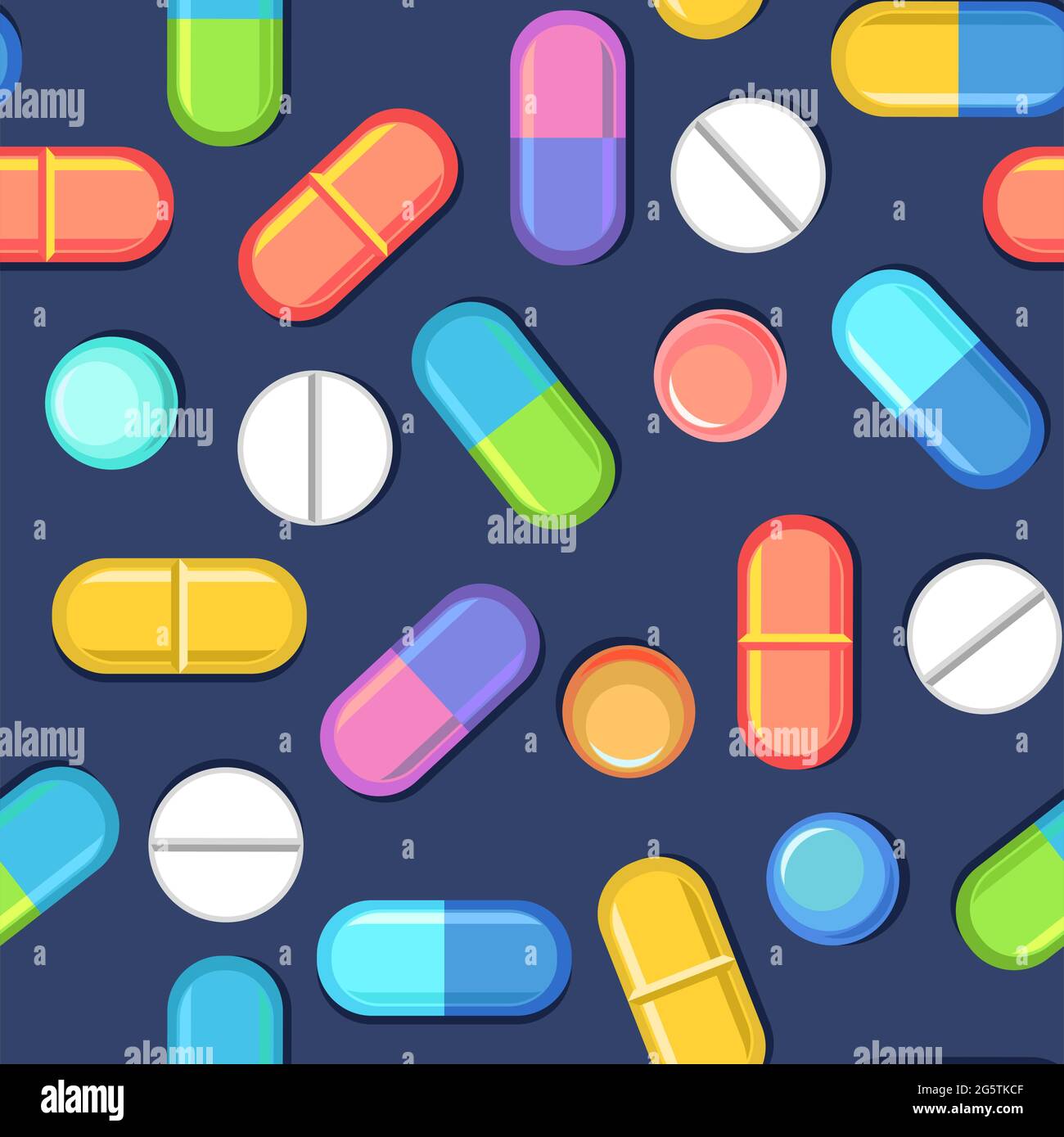 Medicines seamless pattern. Illustration with pills. Concurrency ...