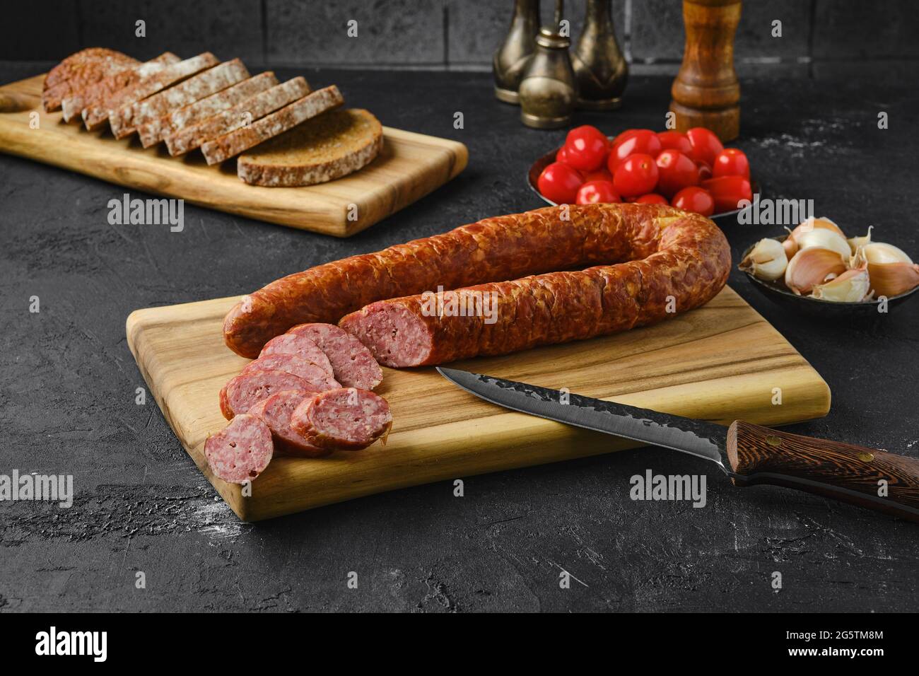 Rings smoked sausage on hi-res stock photography and images - Alamy