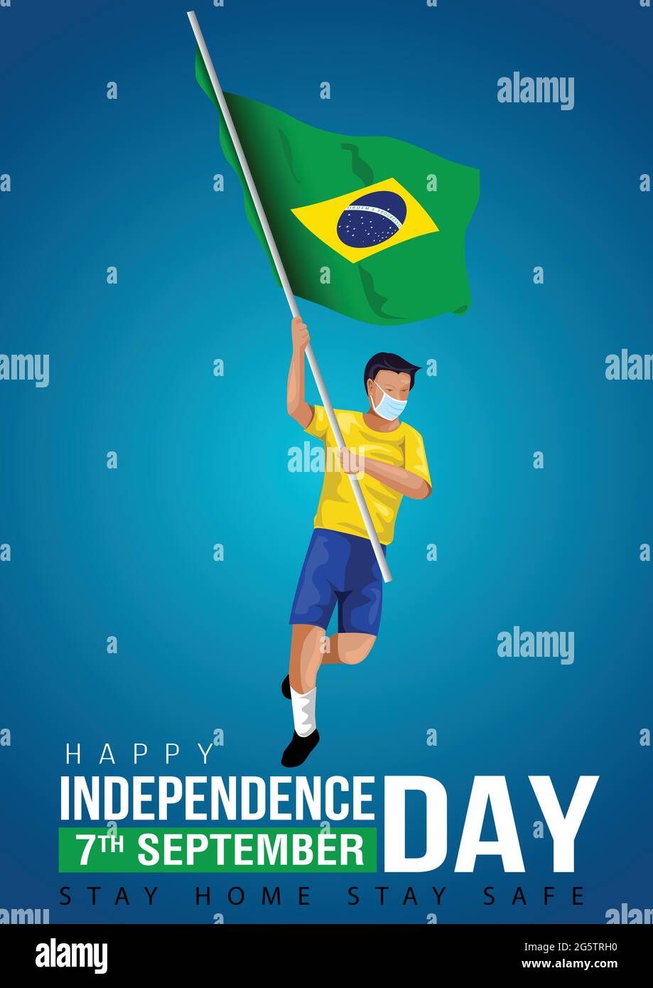 7th September Brazil Independence Day Banner Vector Illustration. man ...