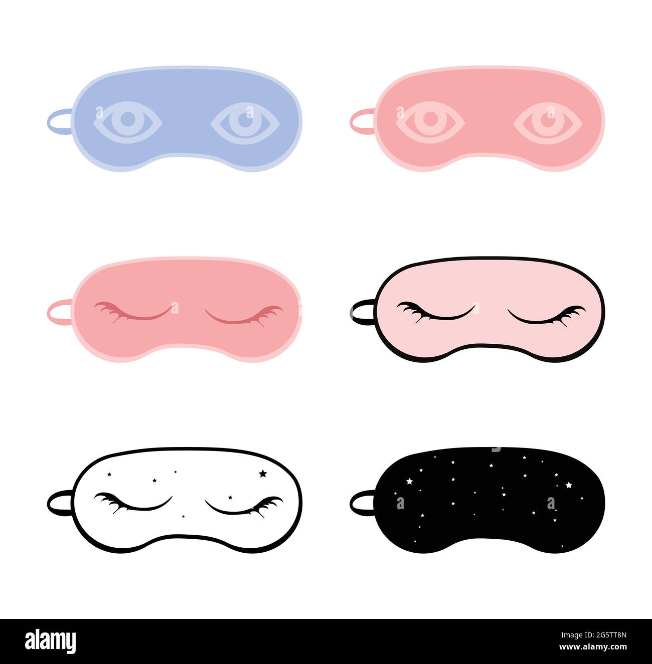 Sleeping eye mask collection isolated on white background Stock Vector ...