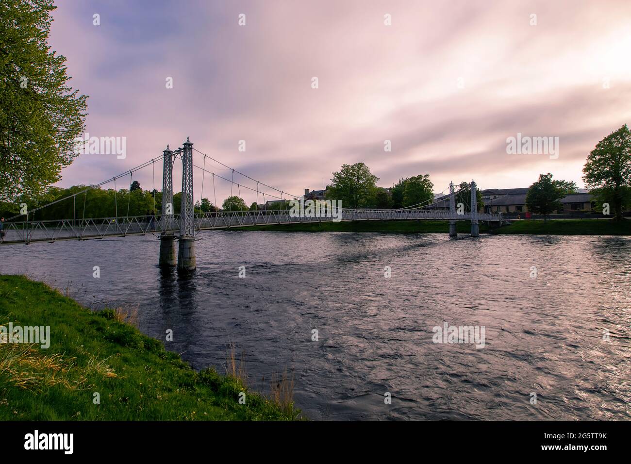 Sunset over the River Ness in Inverness, Scottish Highlands, UK Stock ...