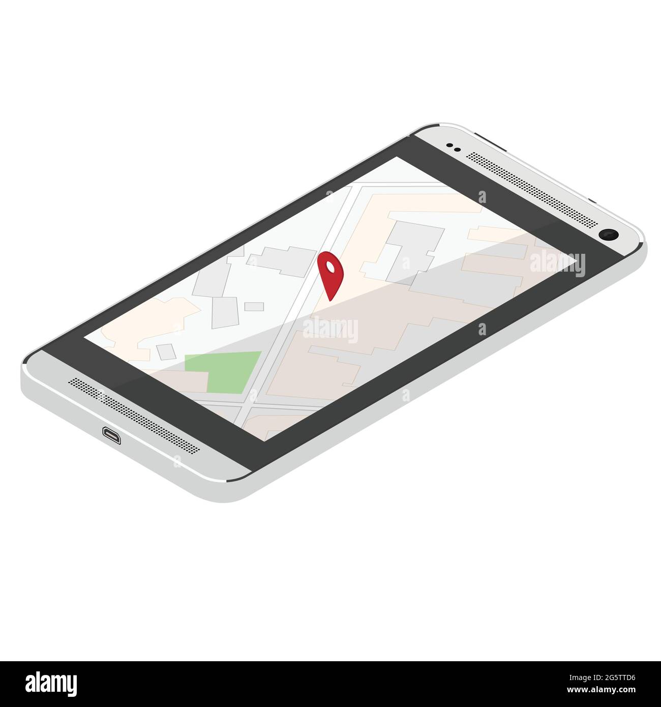 Navigation map. Map on phone, smartphone. Isometric vector illustration ...