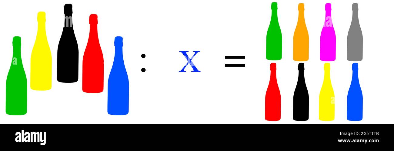 simple mathematical exercises with coloured objects; mathematical ...