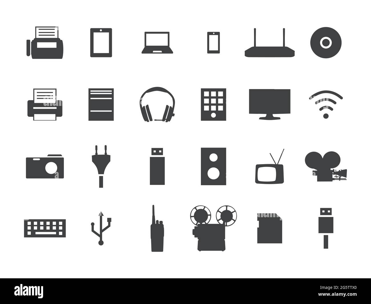 Vector electronic device icon set, collection Stock Vector Image & Art ...
