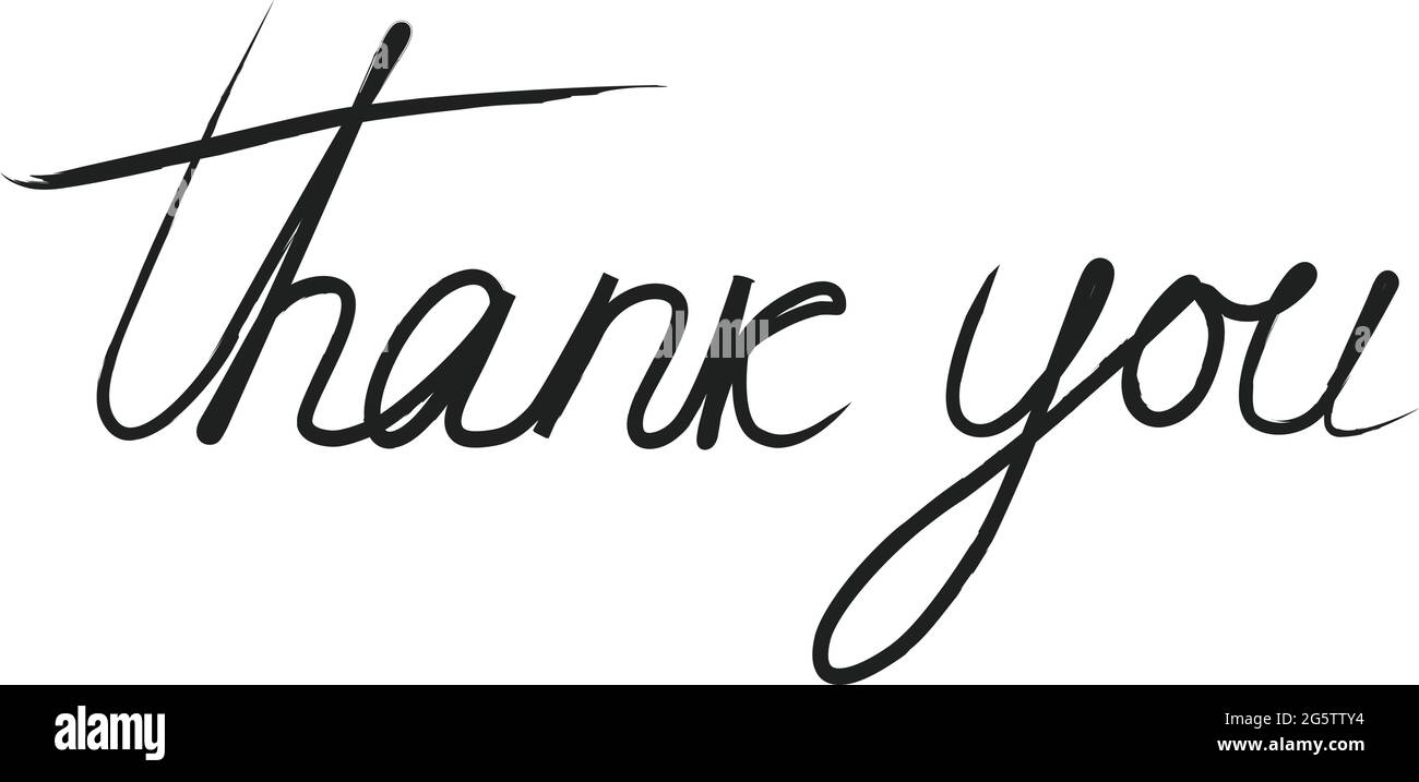 Thank You handwritten inscription. Hand drawn lettering. Thank You ...