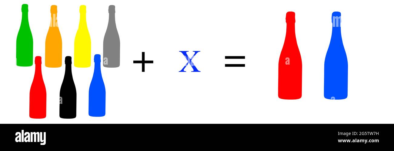 simple mathematical exercises with coloured objects; mathematical ...