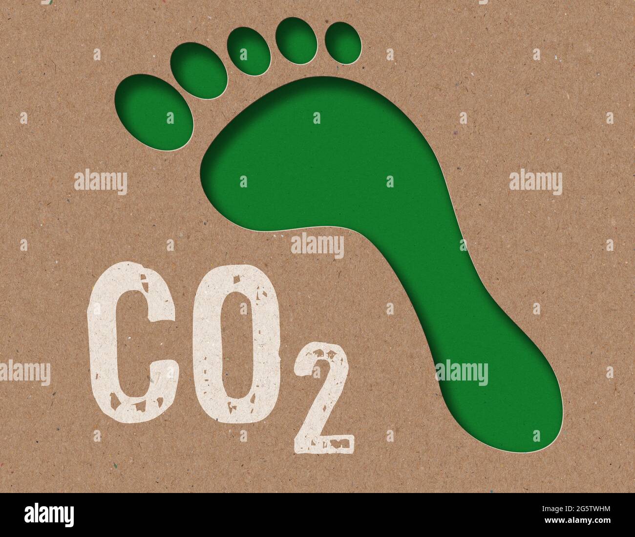 Paper cut - Carbon footprint Stock Photo - Alamy