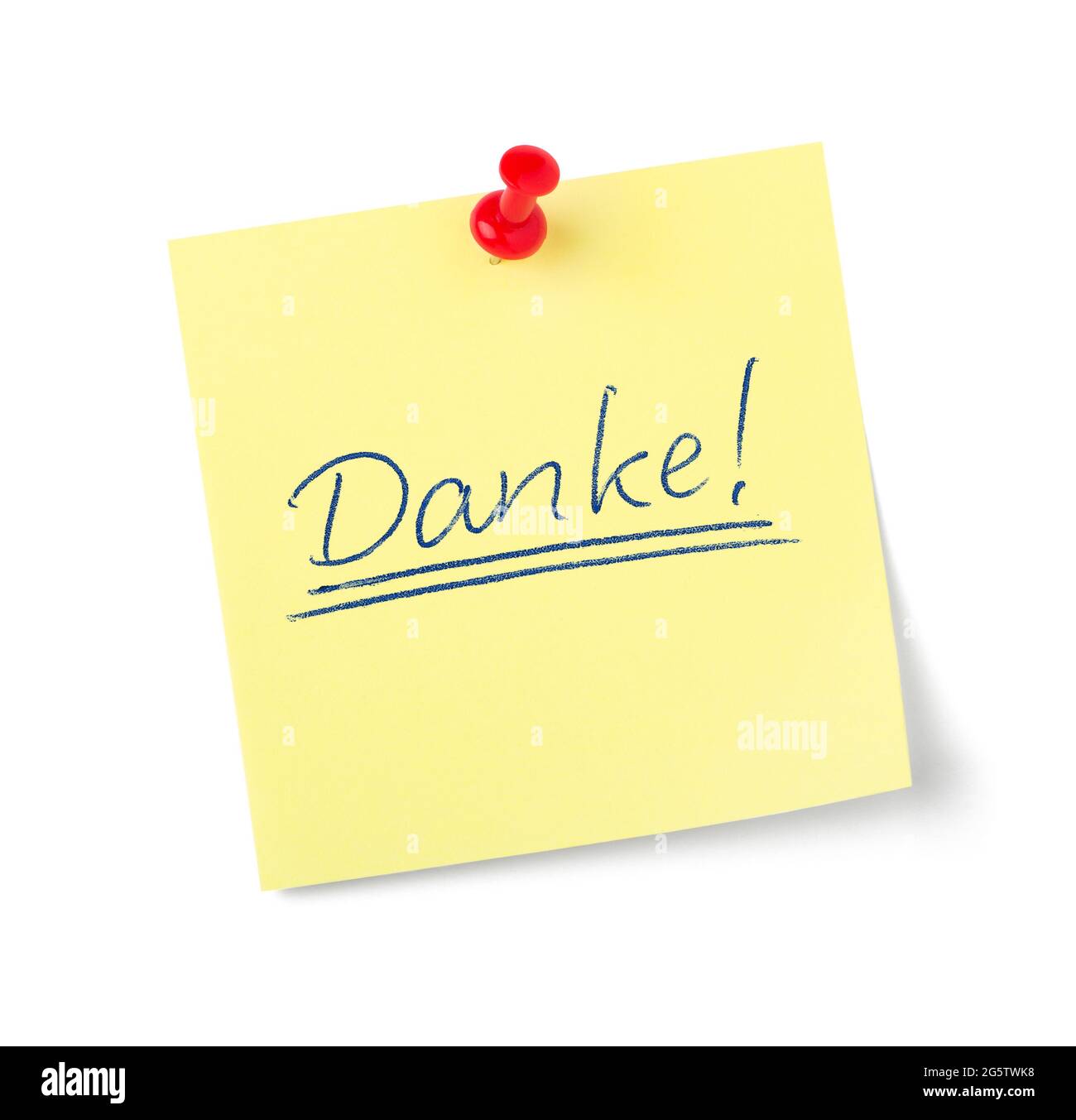 Yellow paper note with text Thank you in german - Danke Stock Photo - Alamy