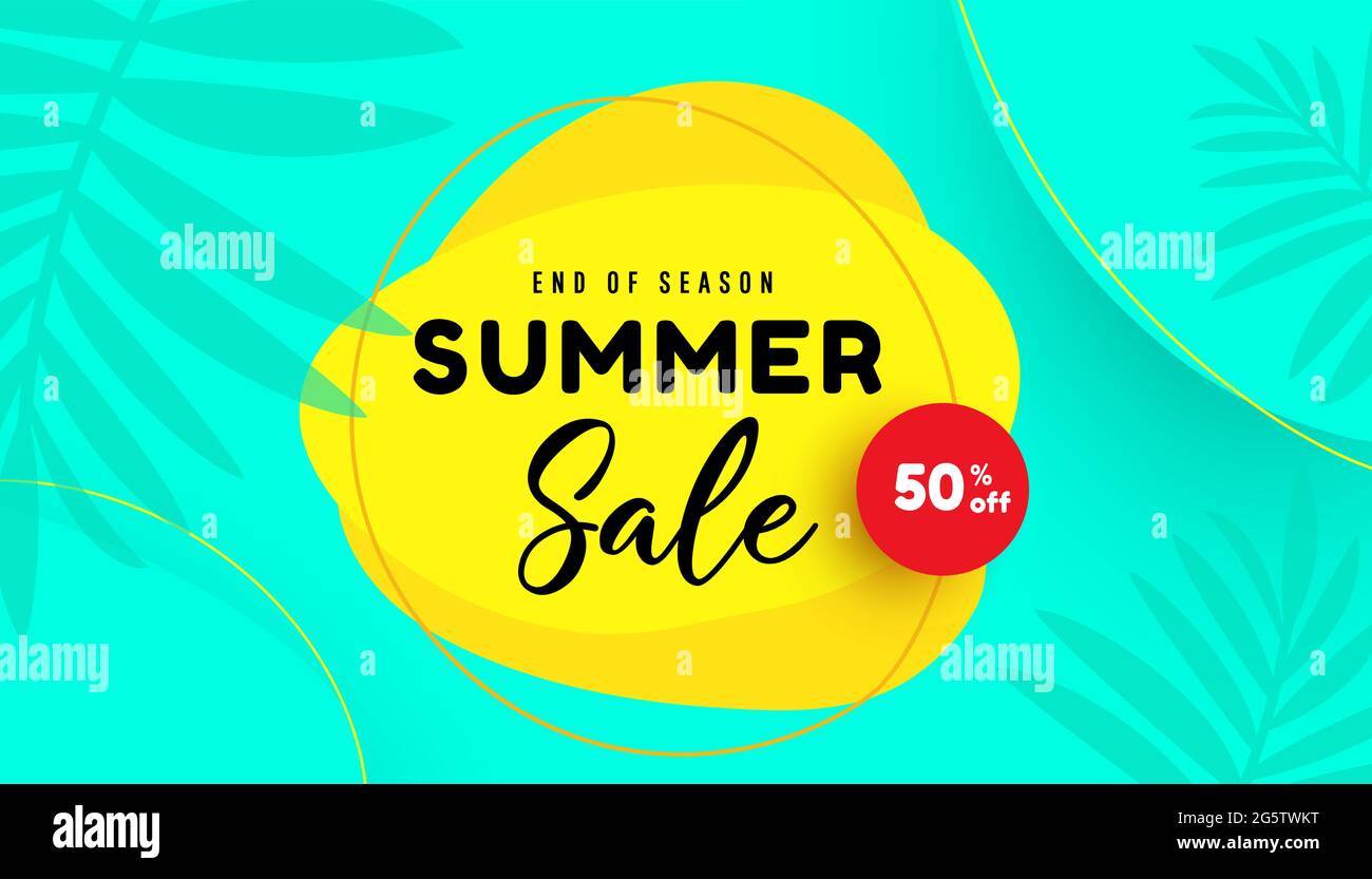 Summer sale bubble template banner for social networks, poster ...