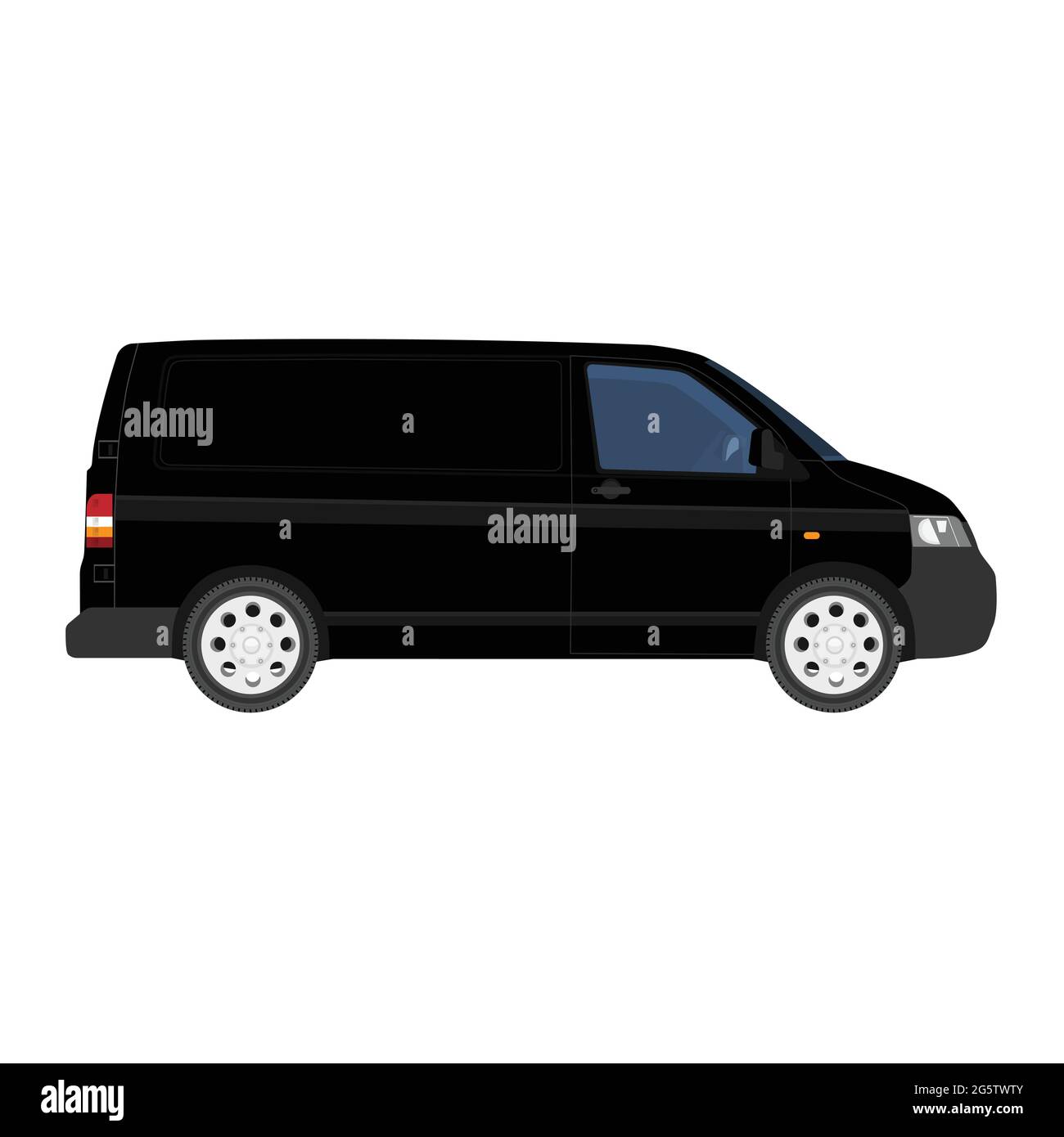 Hi-detailed Cargo Delivery Van vector template. Mockup Template for ...