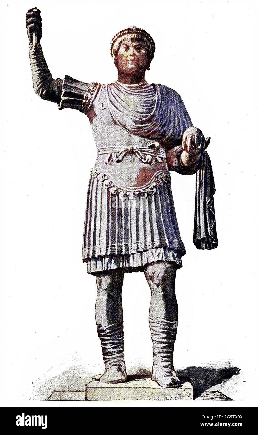 The bronze colossus of Barletta, which was added again later with ...