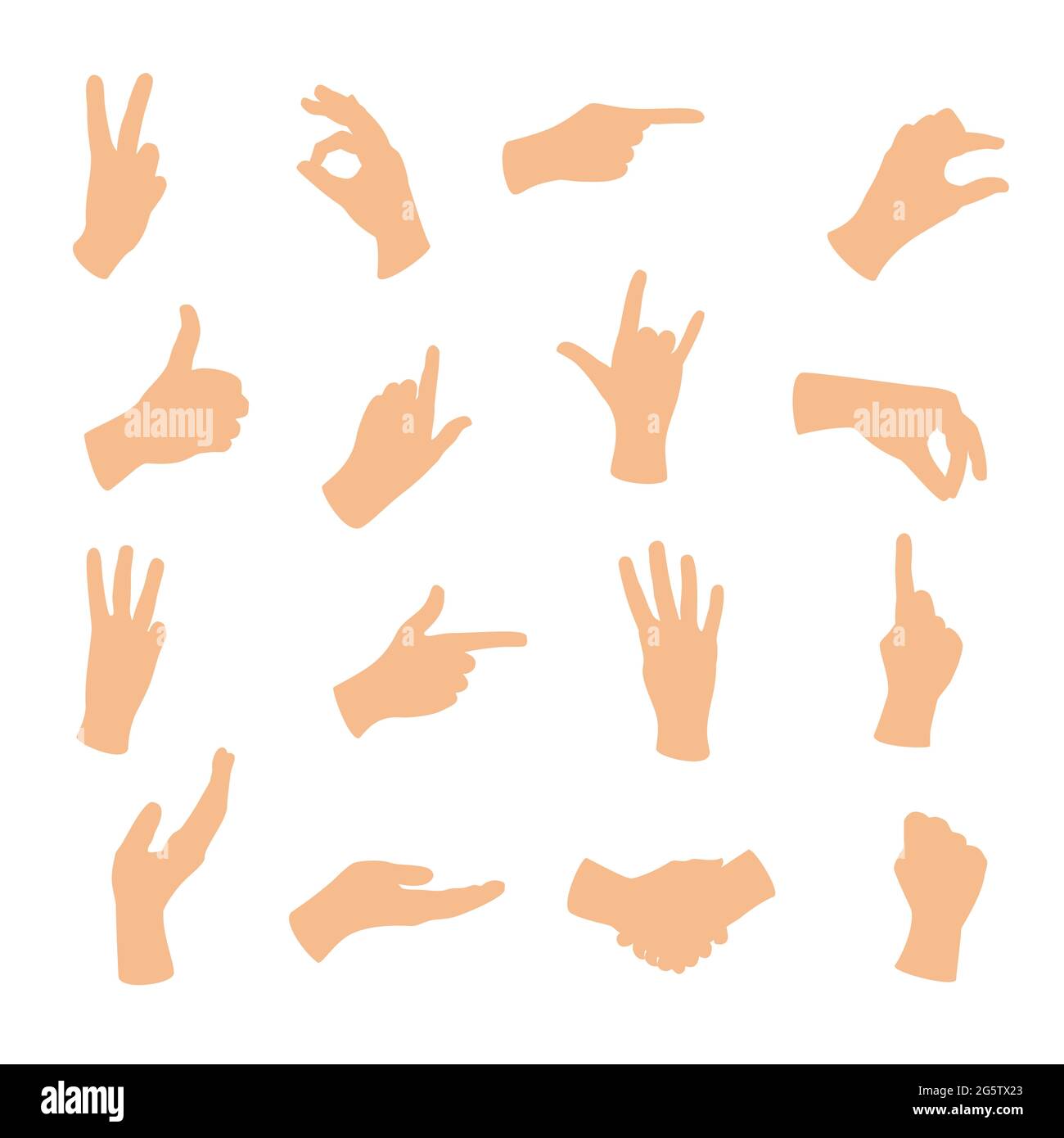 Gesturing hands. Hand with counting gestures, forefinger sign. Open arm showing signal and ...