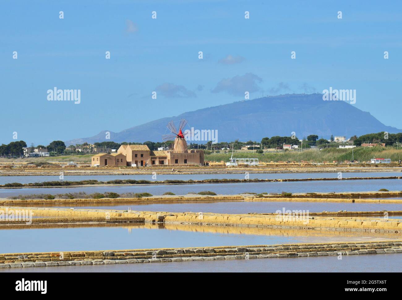 ITALY. SICILY.MARSALA. THE WINDMILL OF THE SALT PANS AT LES SALINES ...