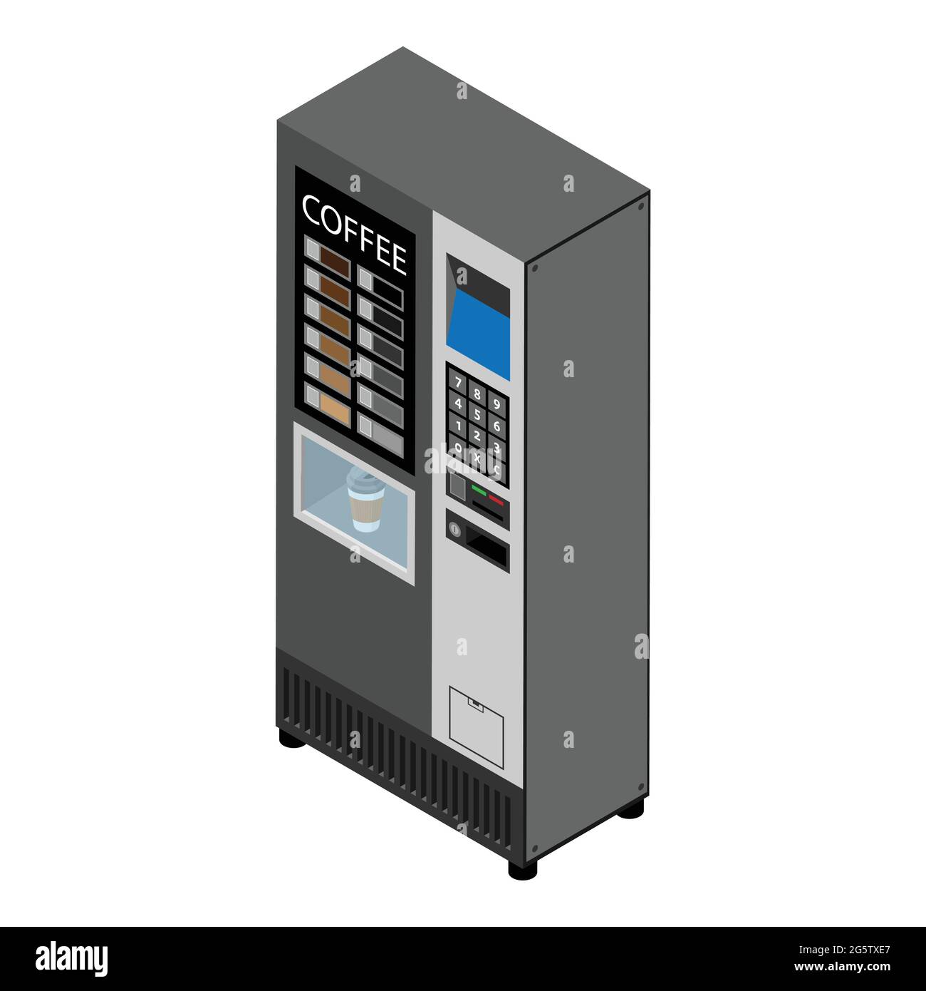 Coffee vending machine isolated on white background. Selling coffee ...