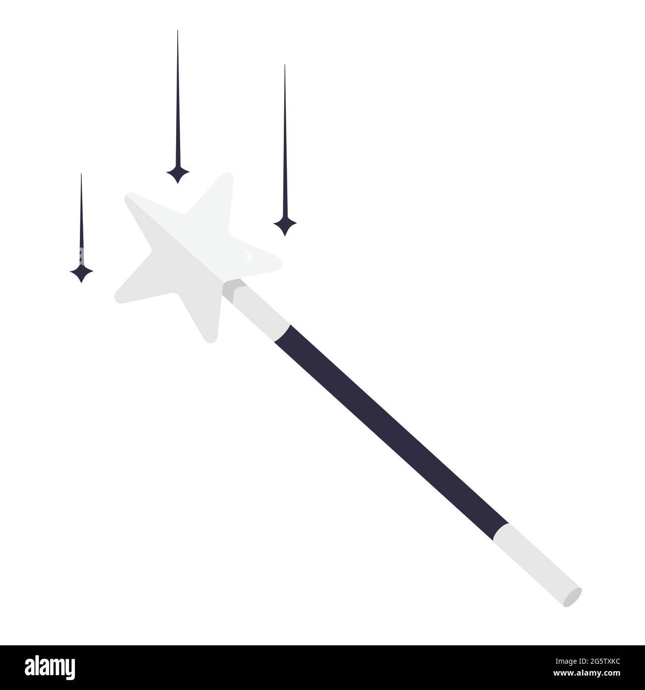 Decorative magic wand with magic trace and star shape, magic accessory ...