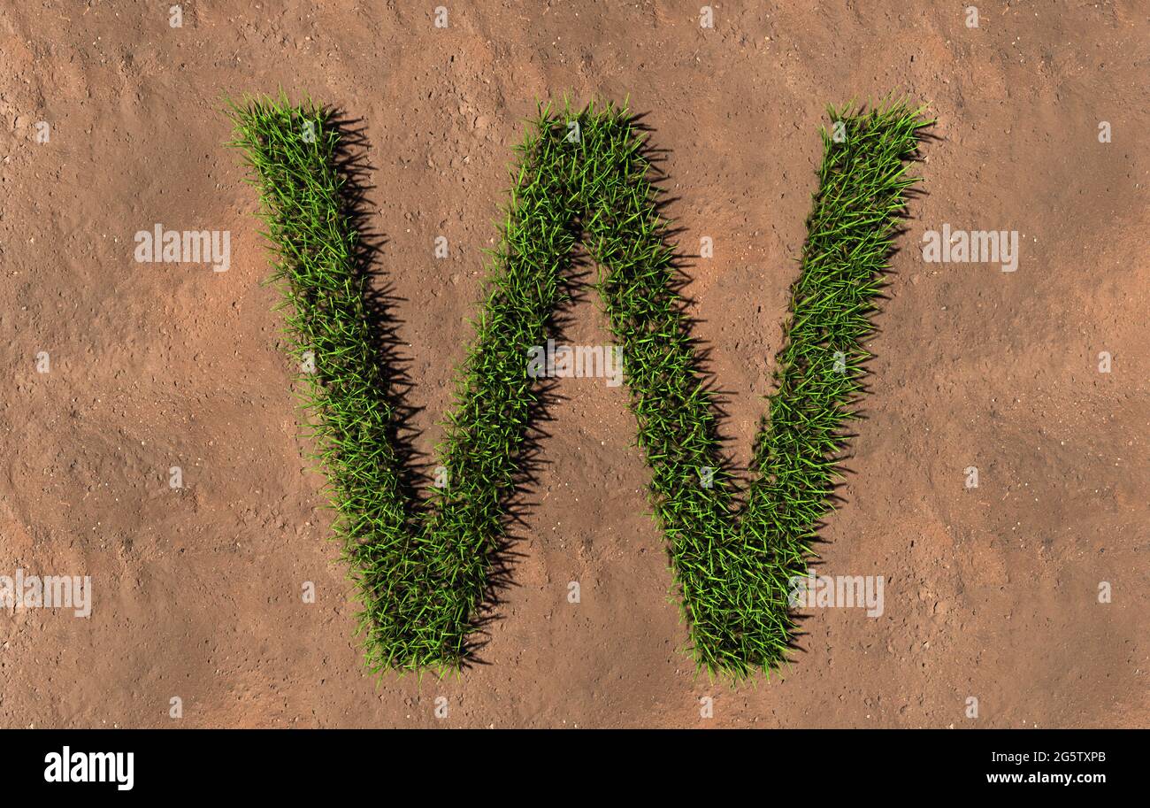 Concept conceptual green summer lawn grass symbol shape on brown soil ...