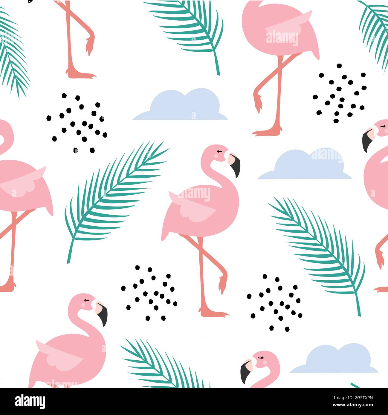 Tropical flamingo seamless pattern vector Stock Vector Image & Art - Alamy