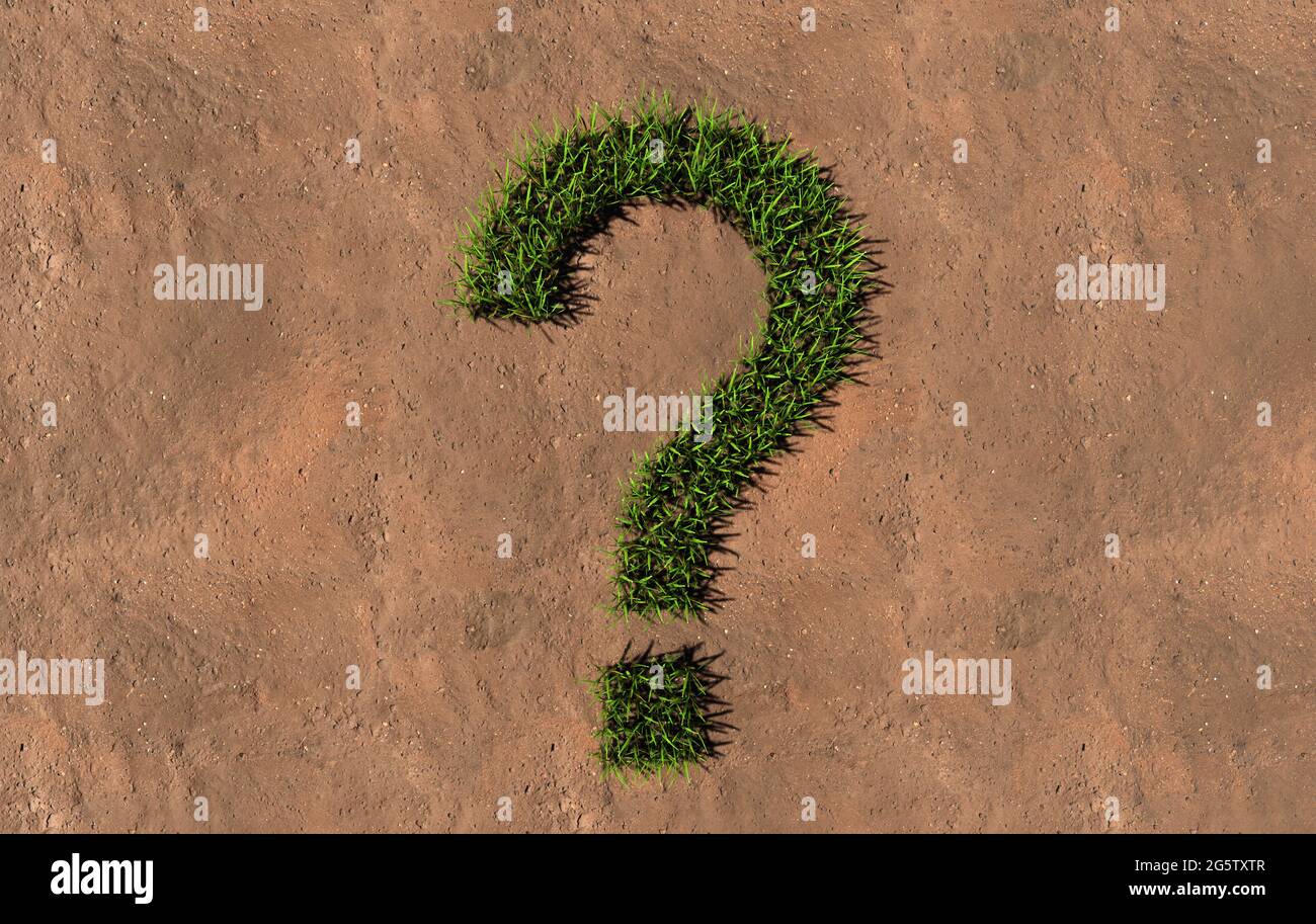 Concept conceptual green summer lawn grass symbol shape on brown soil ...