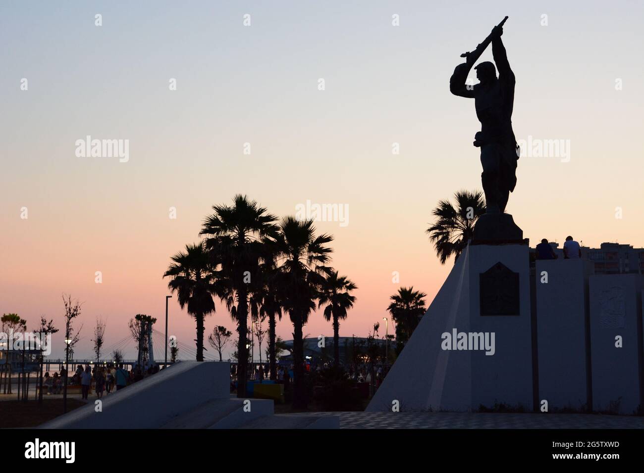 Vollga promenade at sunset. Durres. Albania Stock Photo - Alamy