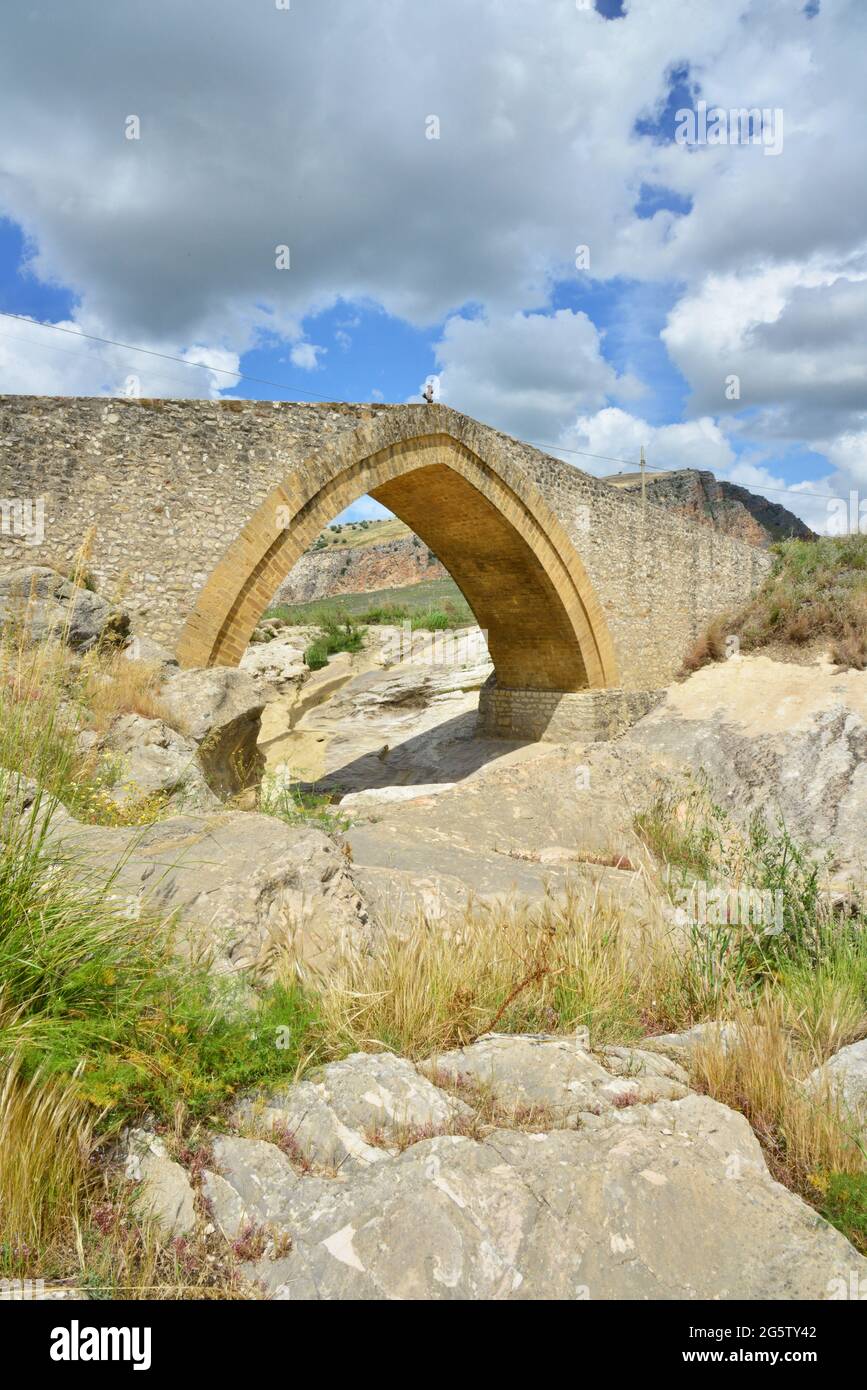 ITALY. SICILY. OLD MEDIEVAL BRIDGE NEAR THE VILLAGE OF CORLEONE Stock ...